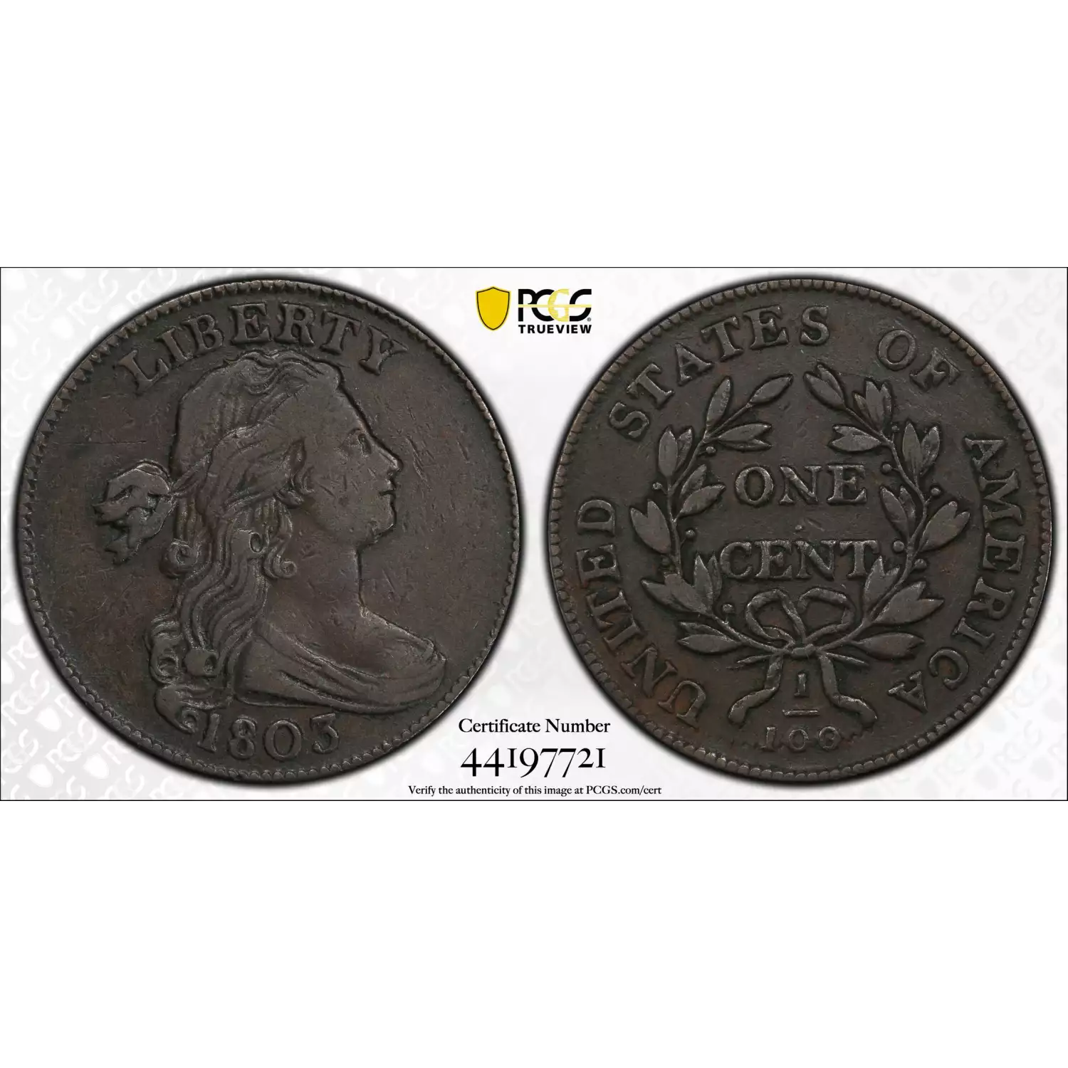 1803 Large Cents Draped Bust PCGS VF-30 BN Small Date, Sm Frac Sheldon ...