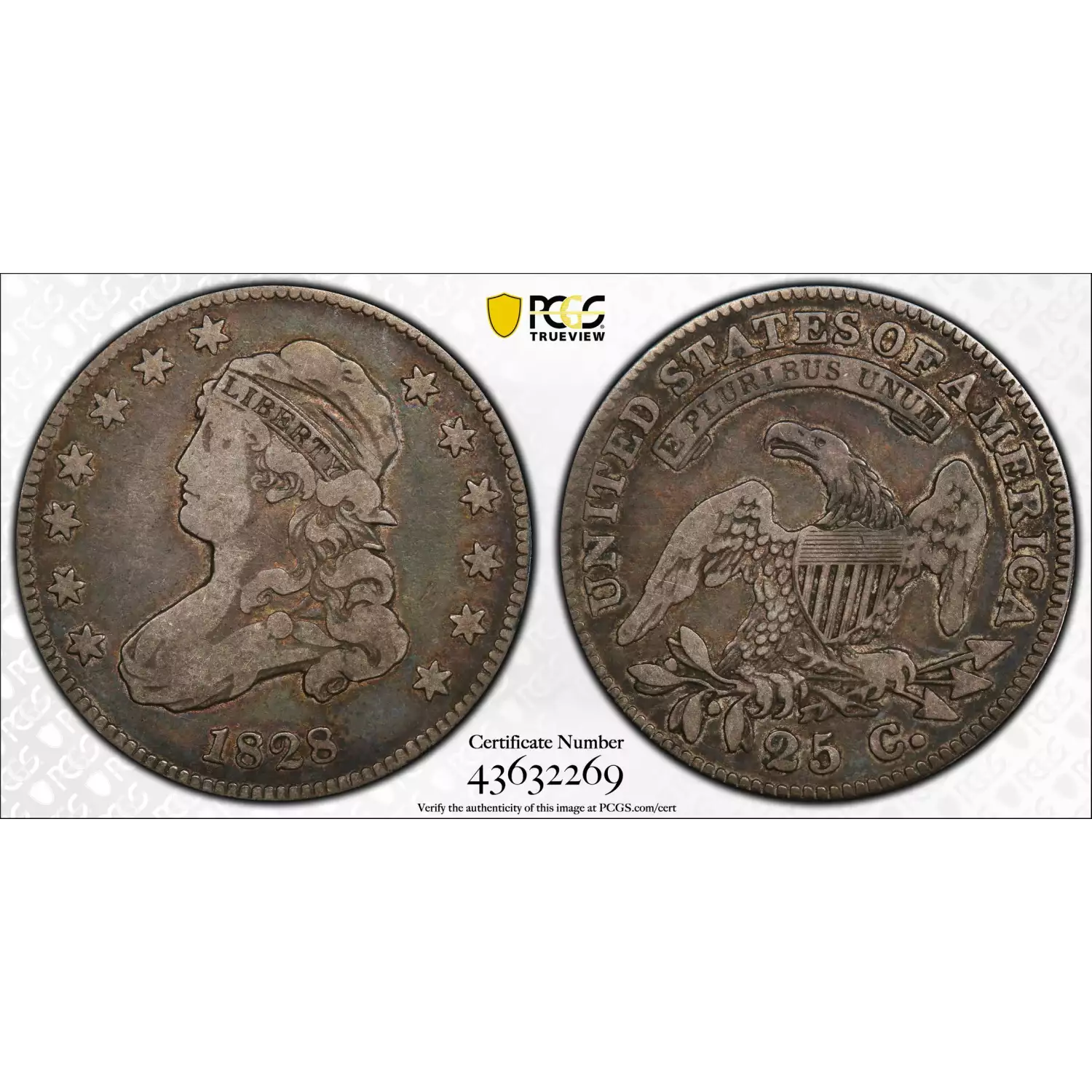 1828 Capped Bust Quarter Dollars PCGS VF-25 - Lost Dutchman Rare Coins