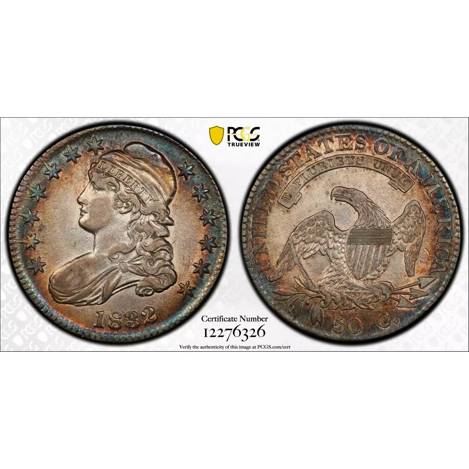 1832 Capped Bust Half Dollars PCGS AU-50 Large Letters CAC - Lost ...
