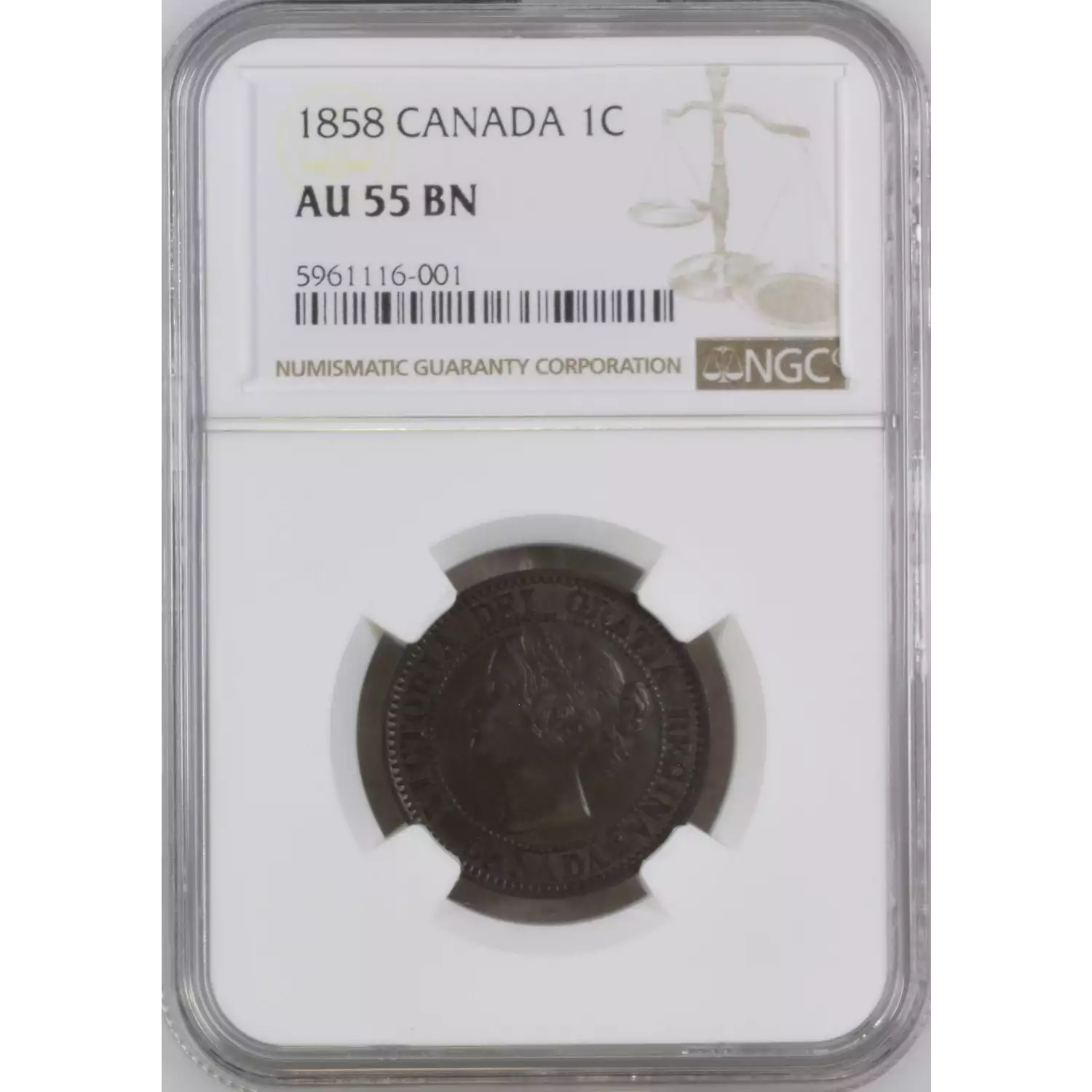 1858-Canada CANADA Copper CENT NGC AU-55 BN - Lost Dutchman Rare Coins