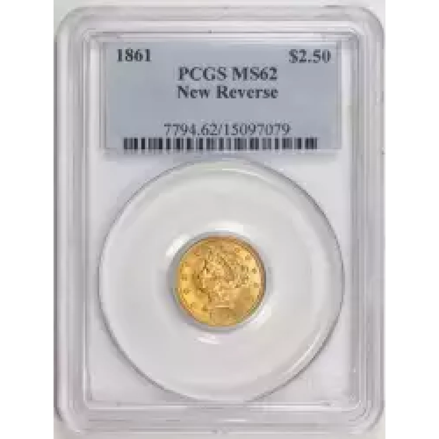 1861 $2.50 Gold Liberty Head Quarter Eagle PCGS MS-62 New Reverse - Lost Dutchman Rare Coins