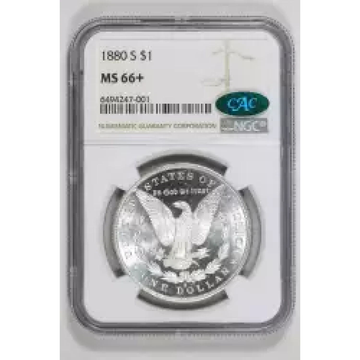1880-S Morgan Silver Dollar NGC MS-66+ CAC - Lost Dutchman Rare Coins