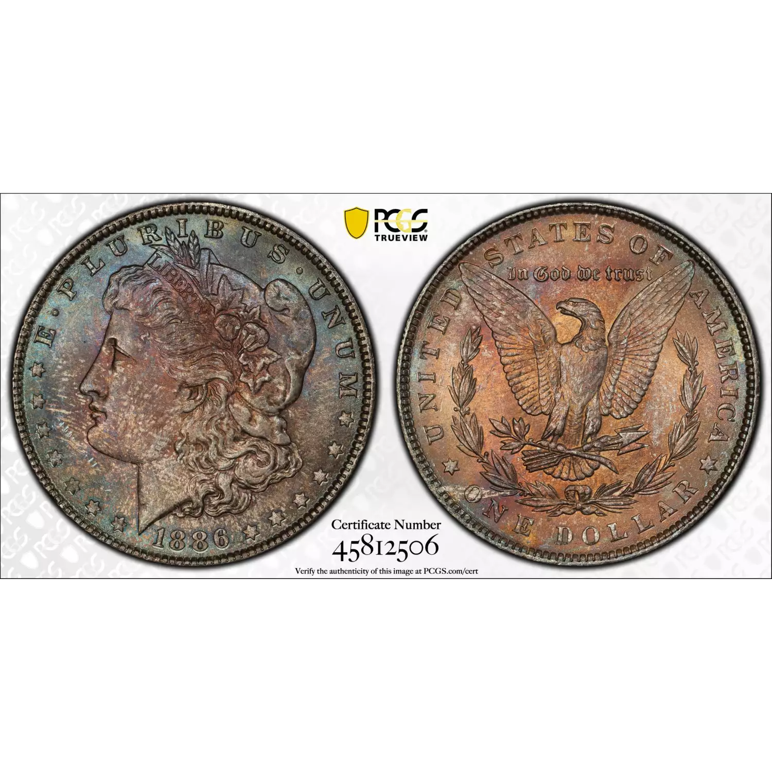 1886 PCGS MS-64 TONED Morgan Silver Dollar - Lost Dutchman Rare Coins