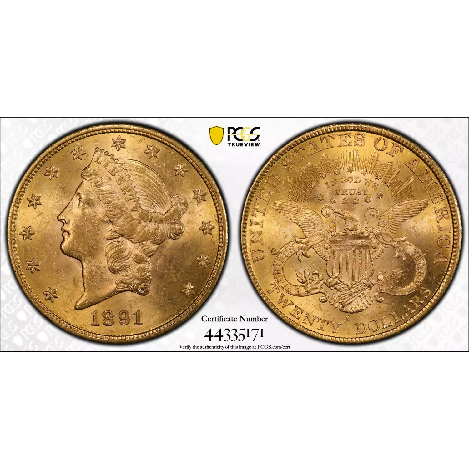 1891-S Double Eagles Liberty Head PCGS MS-62 - Lost Dutchman Rare Coins