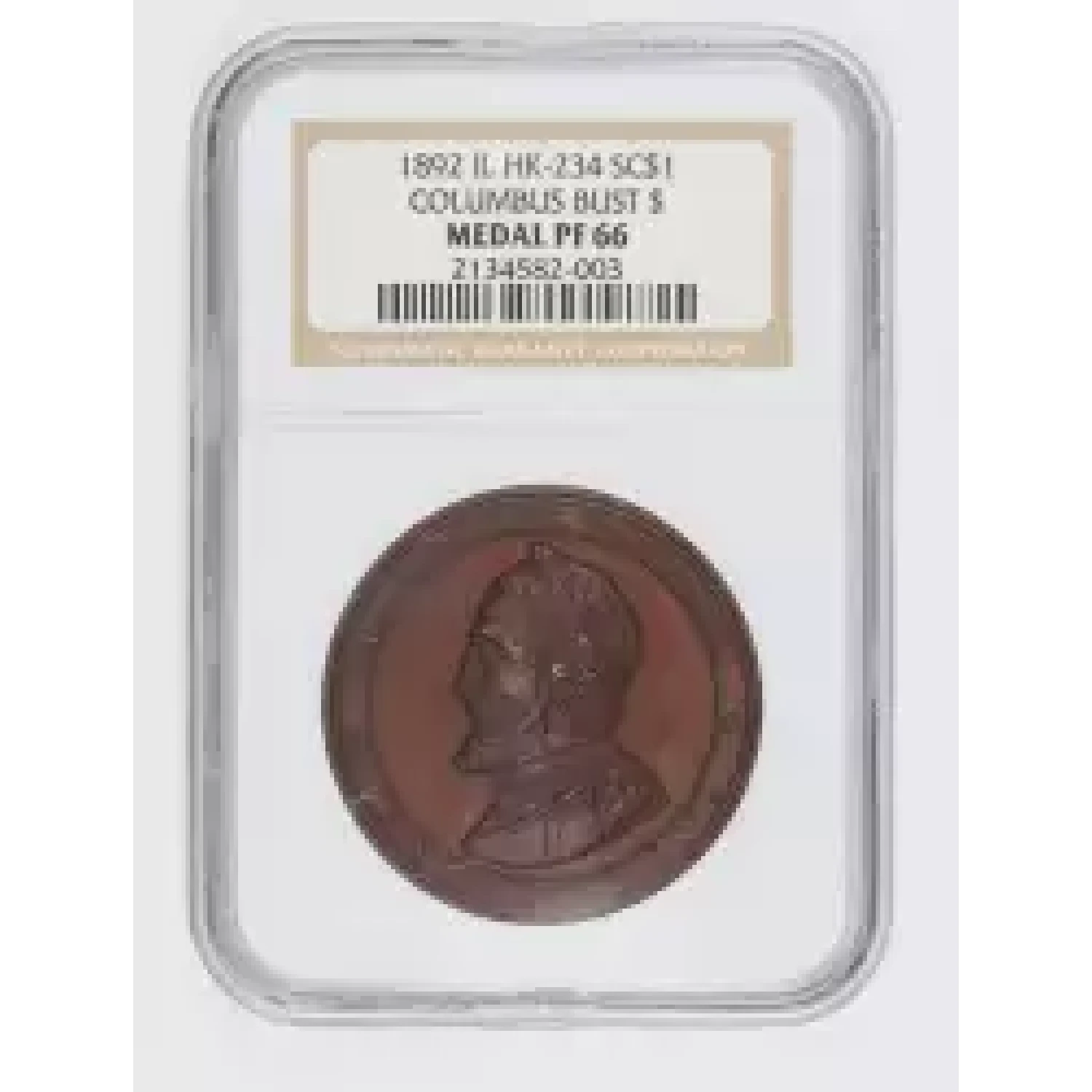 1892 So Called Dollar NGC MS-66 BN HK-234 COLUMBUS BUST DOLLAR WORLD'S ...