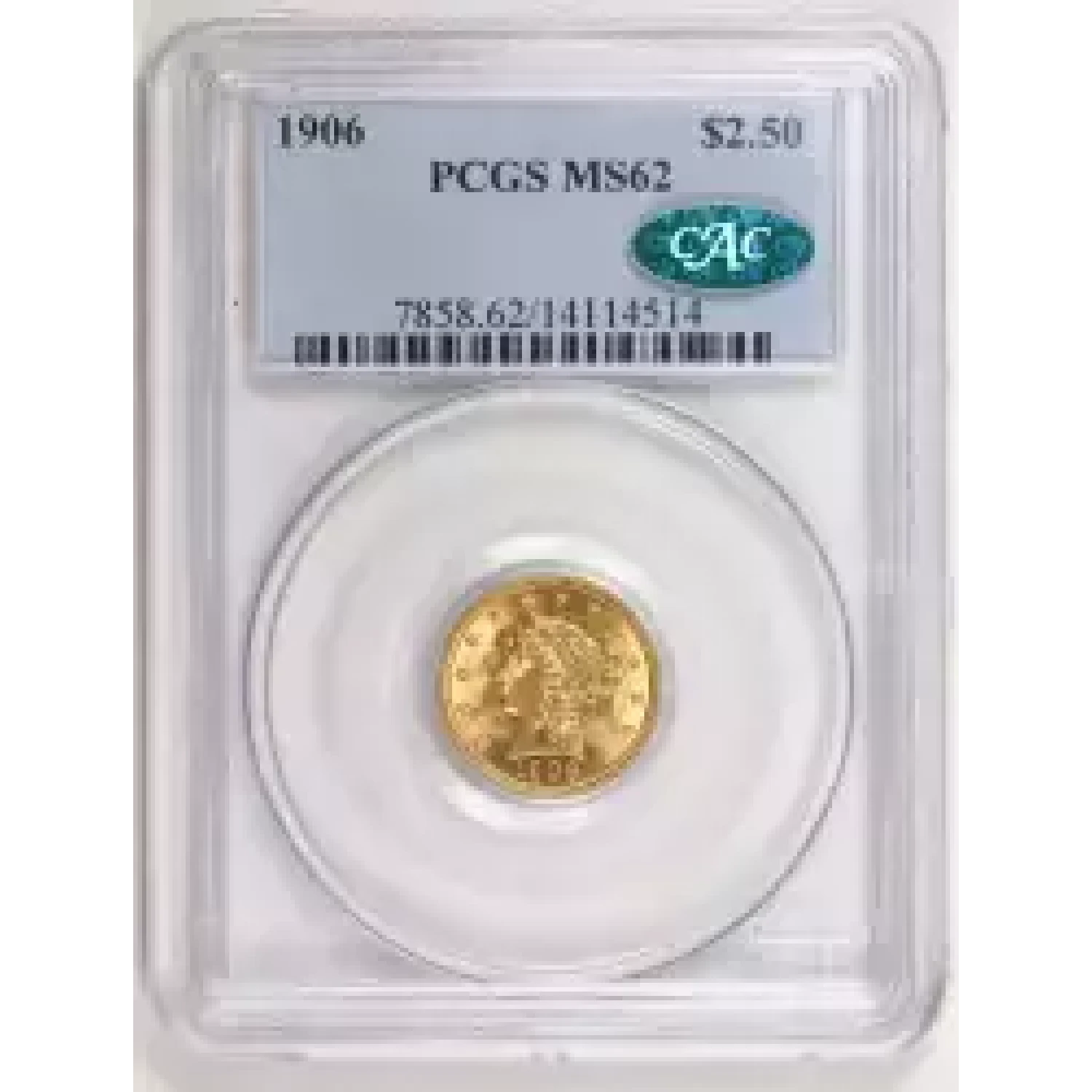 1906 $2.50 Gold Liberty Head Quarter Eagle PCGS MS-62 CAC CAC - Lost ...