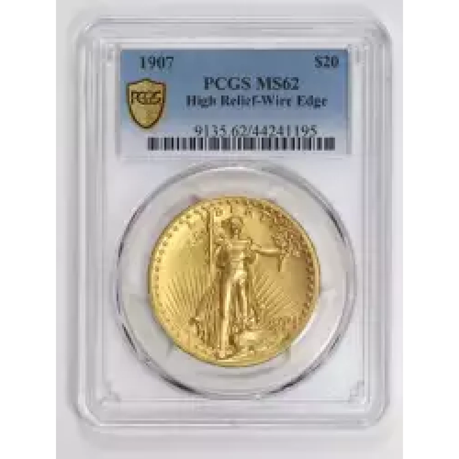 1907 PCGS MS-62 High Relief-Wire Edge Double Eagles Saint Gaudens - Lost Dutchman Rare Coins