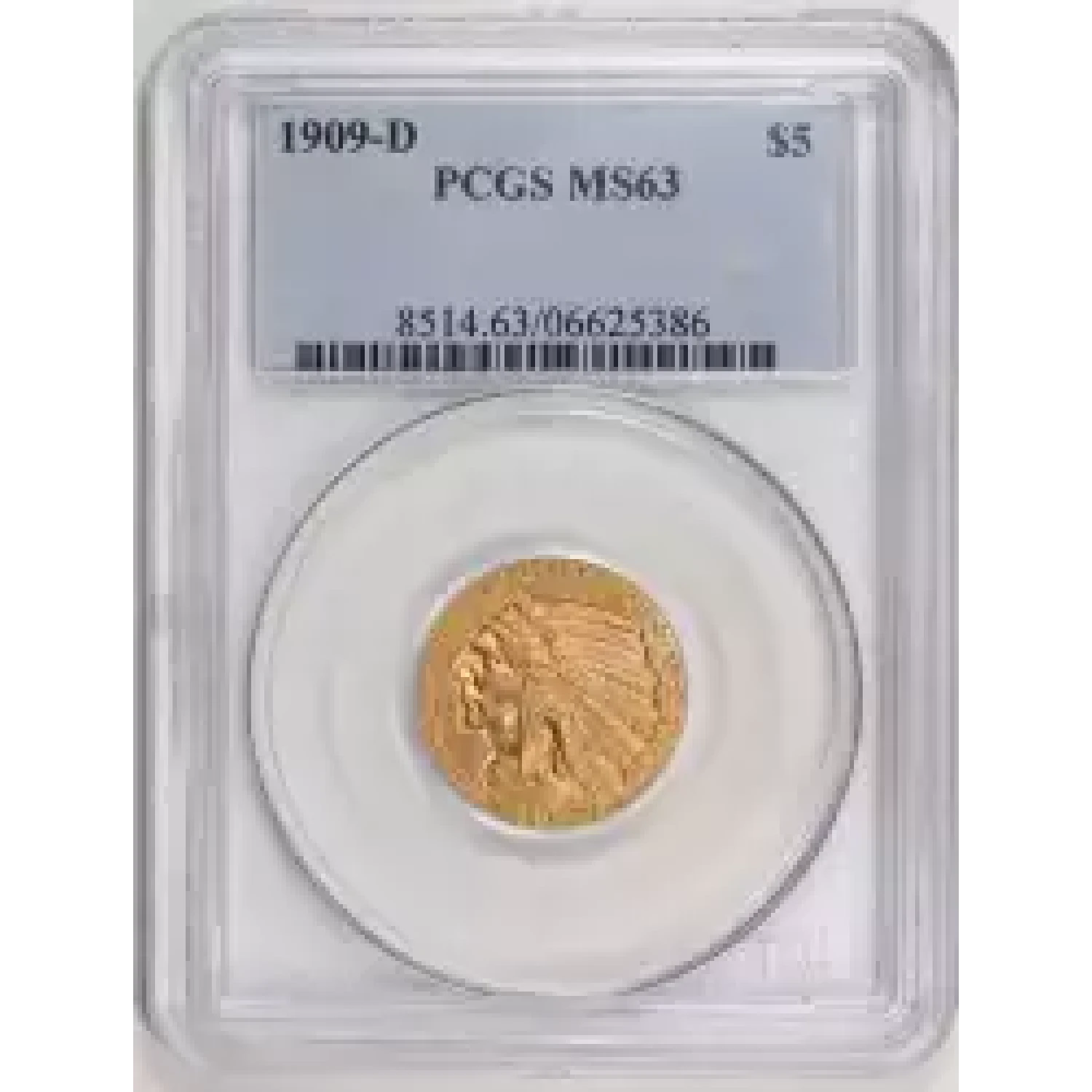 1909-D Gold Half Eagles $5 Indian Head PCGS MS-63 - Lost Dutchman Rare Coins
