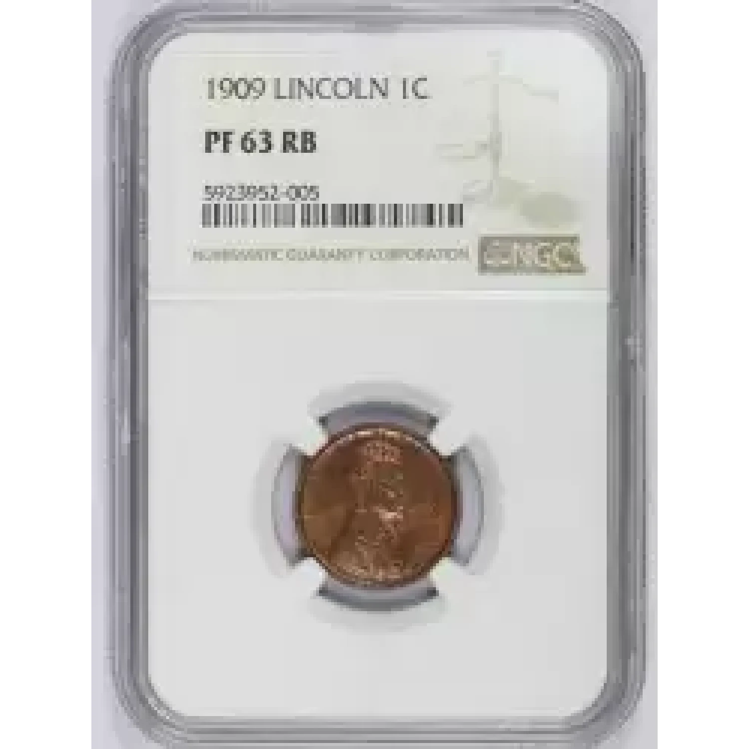 1909 Small Cents Lincoln, Wheat Ears Reverse NGC PF-63 RB - Lost ...