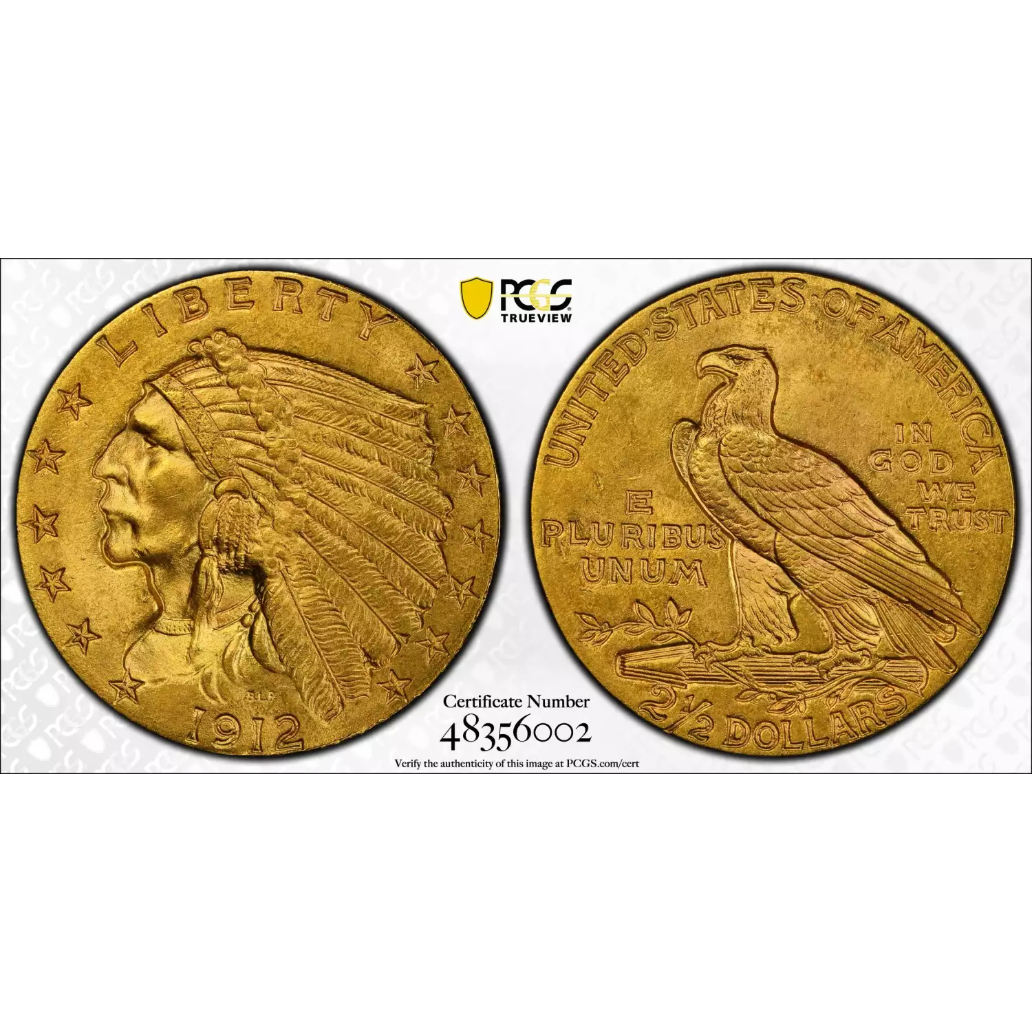 1912 Gold Quarter Eagles $2 1/2 Indian Head PCGS MS-64 - Lost Dutchman ...