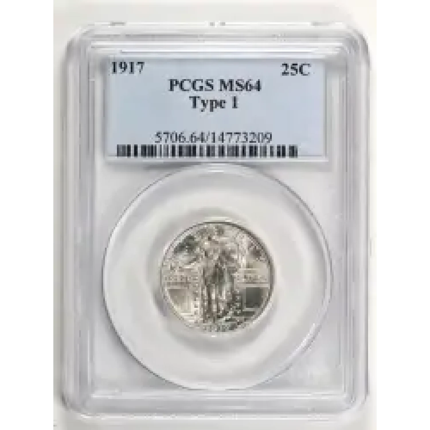 1917 Quarter Dollars Standing Liberty Quarter PCGS MS-64 Type 1 - Lost ...