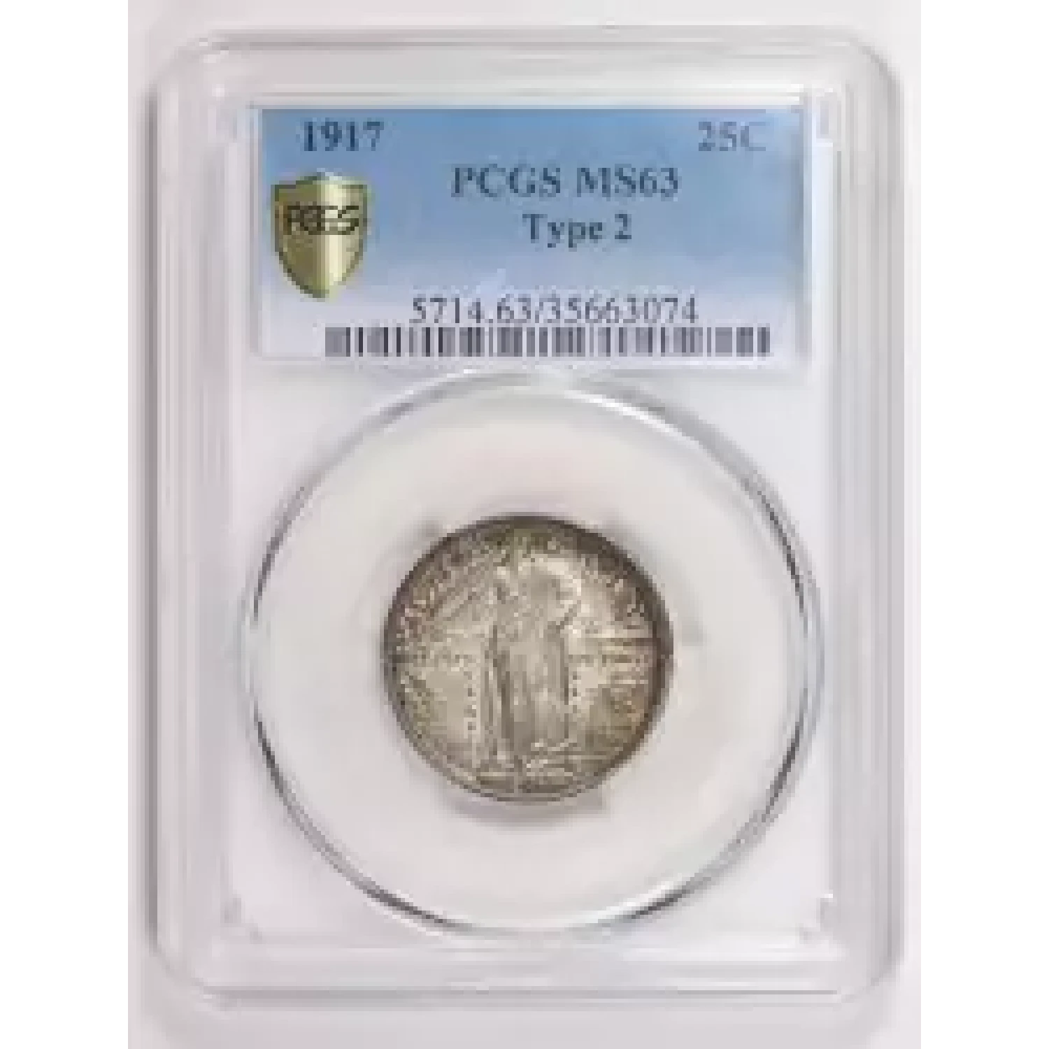 1917 Quarter Dollars Standing Liberty Quarter PCGS MS-63 Type 2 - Lost ...