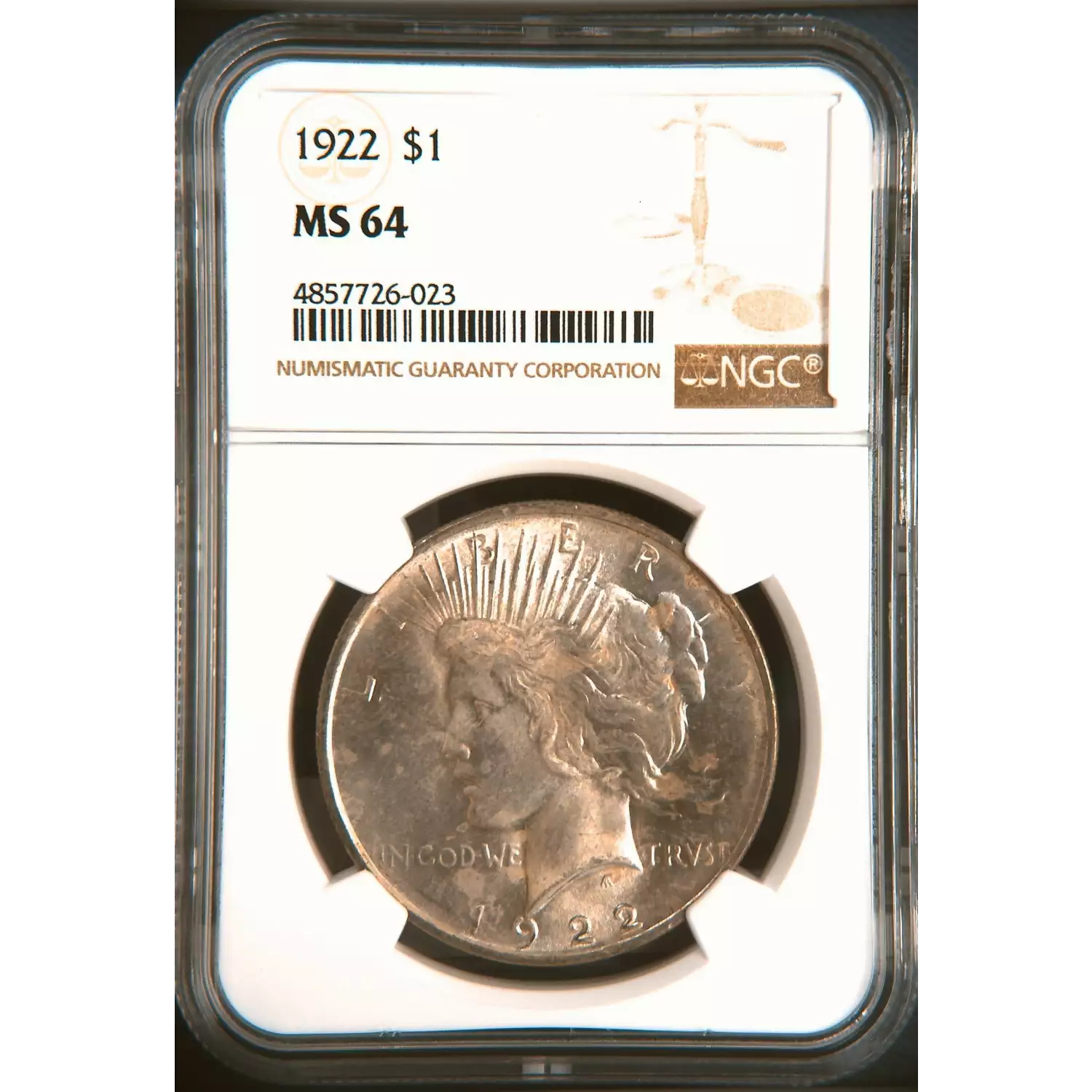 1922 Peace Silver Dollar NGC MS-64 - Lost Dutchman Rare Coins