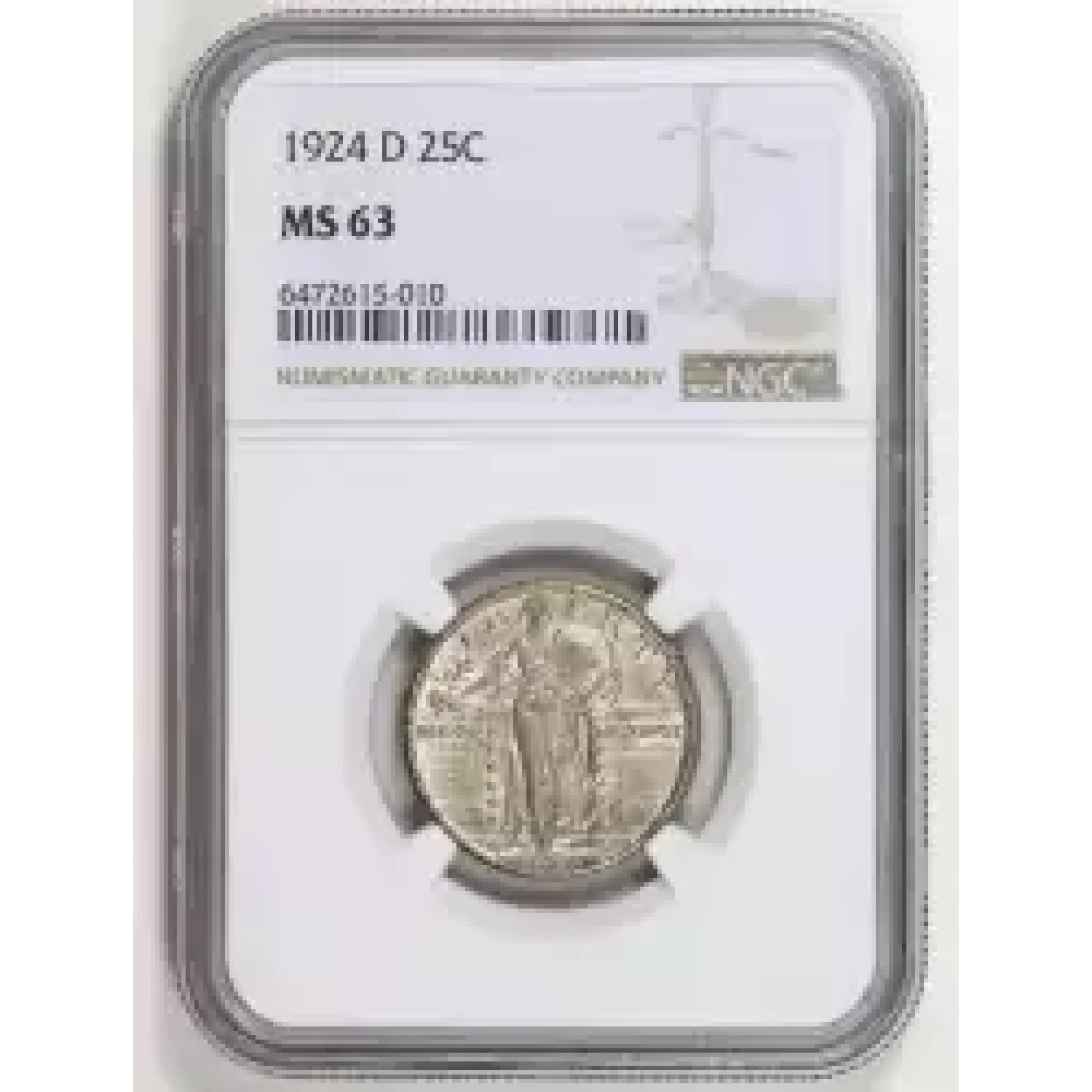 1924-D Quarter Dollars Standing Liberty Quarter NGC MS-63 - Lost ...