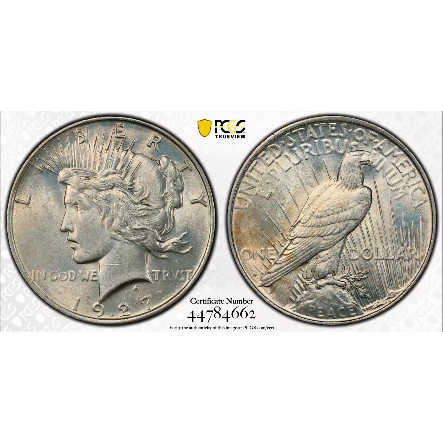 1927-D Peace Silver Dollar PCGS AU-58 - Lost Dutchman Rare Coins