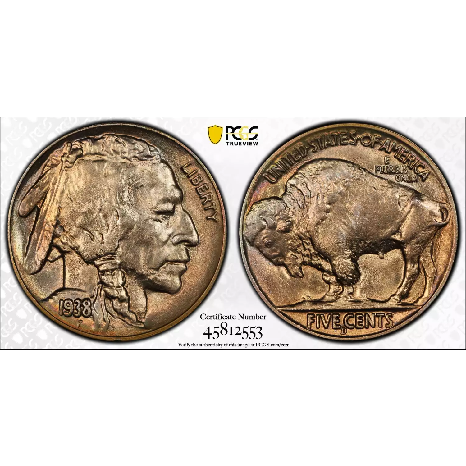 1938-D Nickel Indian Head or Buffalo PCGS MS-65 Buffalo D/S - Lost Dutchman Rare Coins