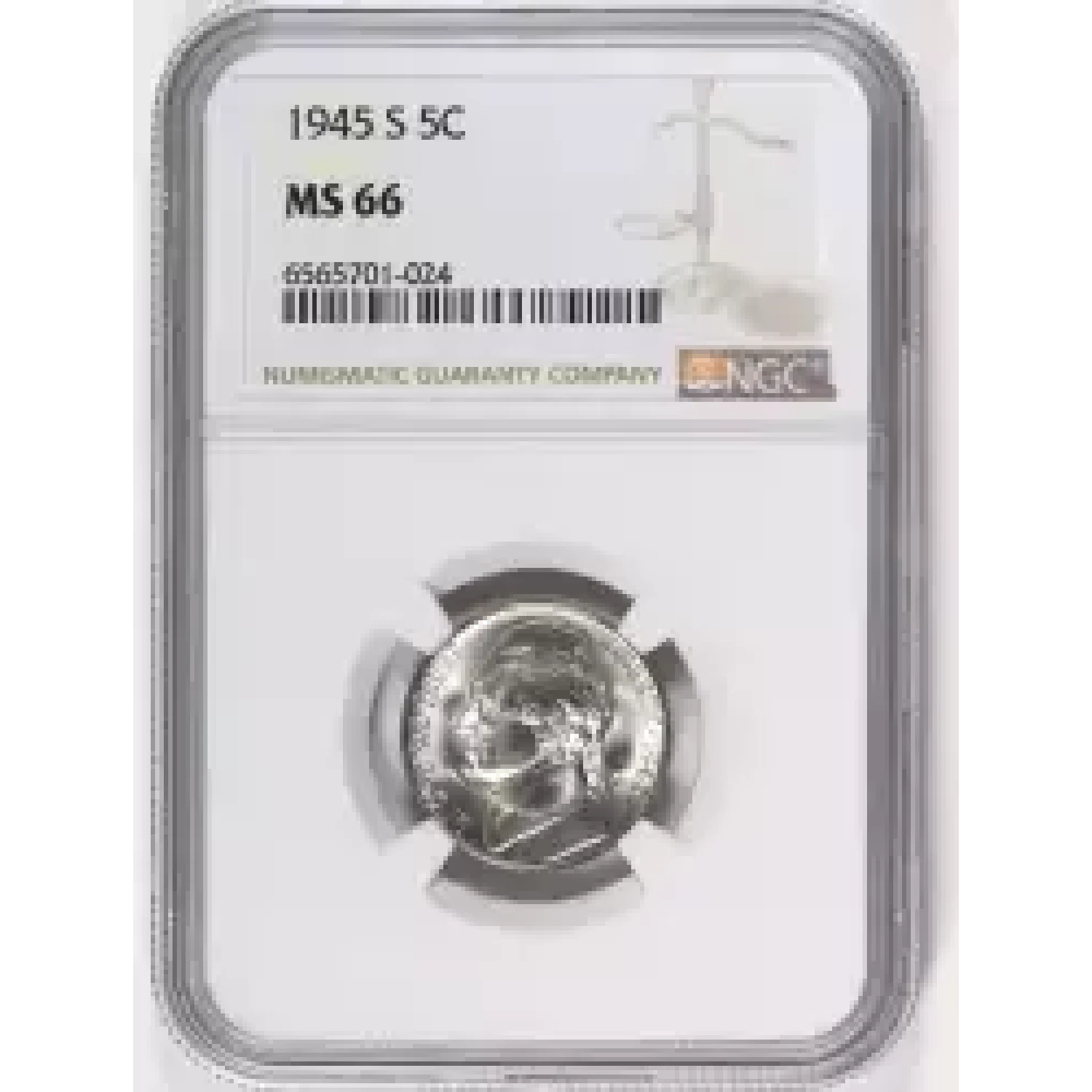 1945-S Nickel Jefferson NGC MS-66 - Lost Dutchman Rare Coins