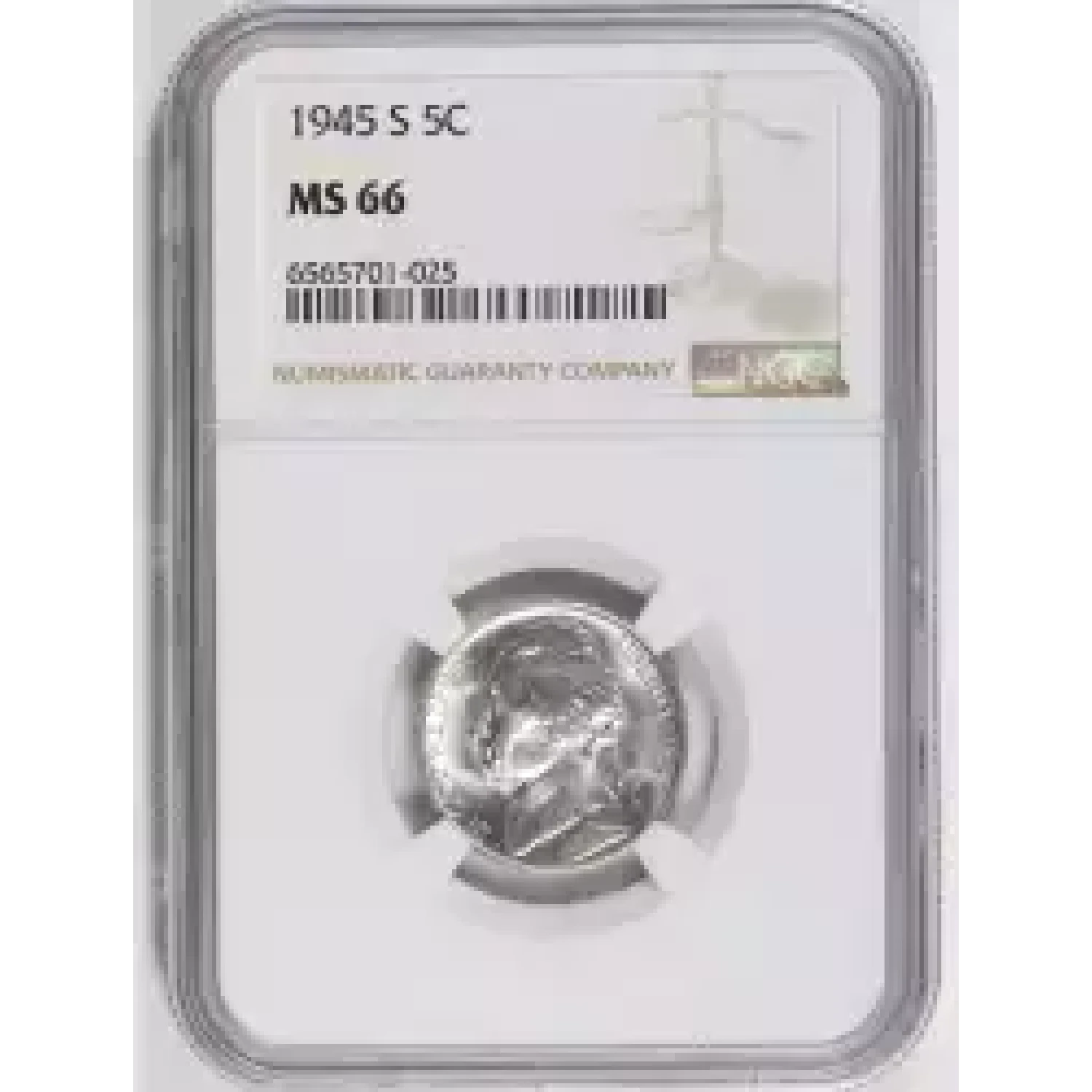 1945-S Nickel Jefferson NGC MS-66 - Lost Dutchman Rare Coins