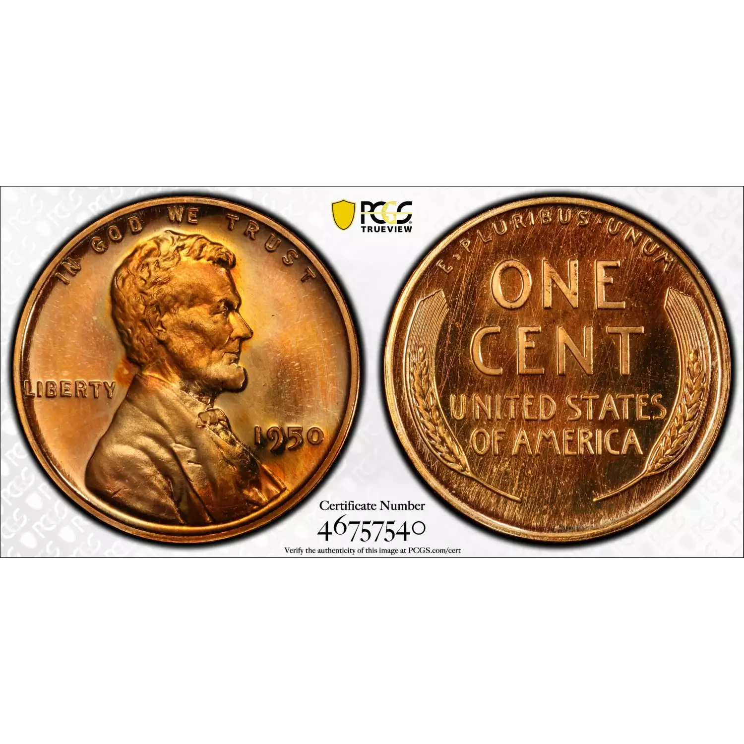 1950 Small Cents Lincoln, Wheat Ears Reverse PCGS PR-65 CAM - Lost ...