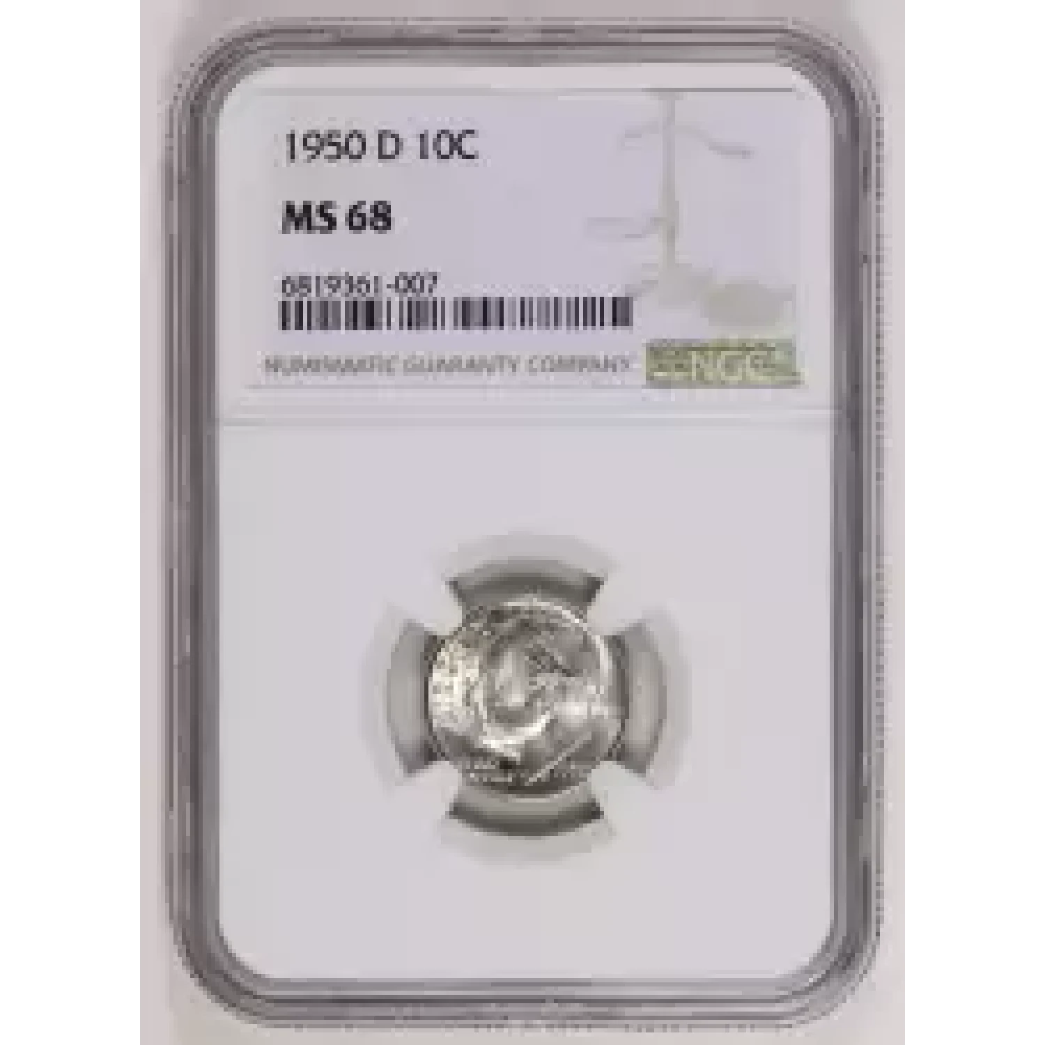 1950-D Dimes Roosevelt NGC MS-68 - Lost Dutchman Rare Coins