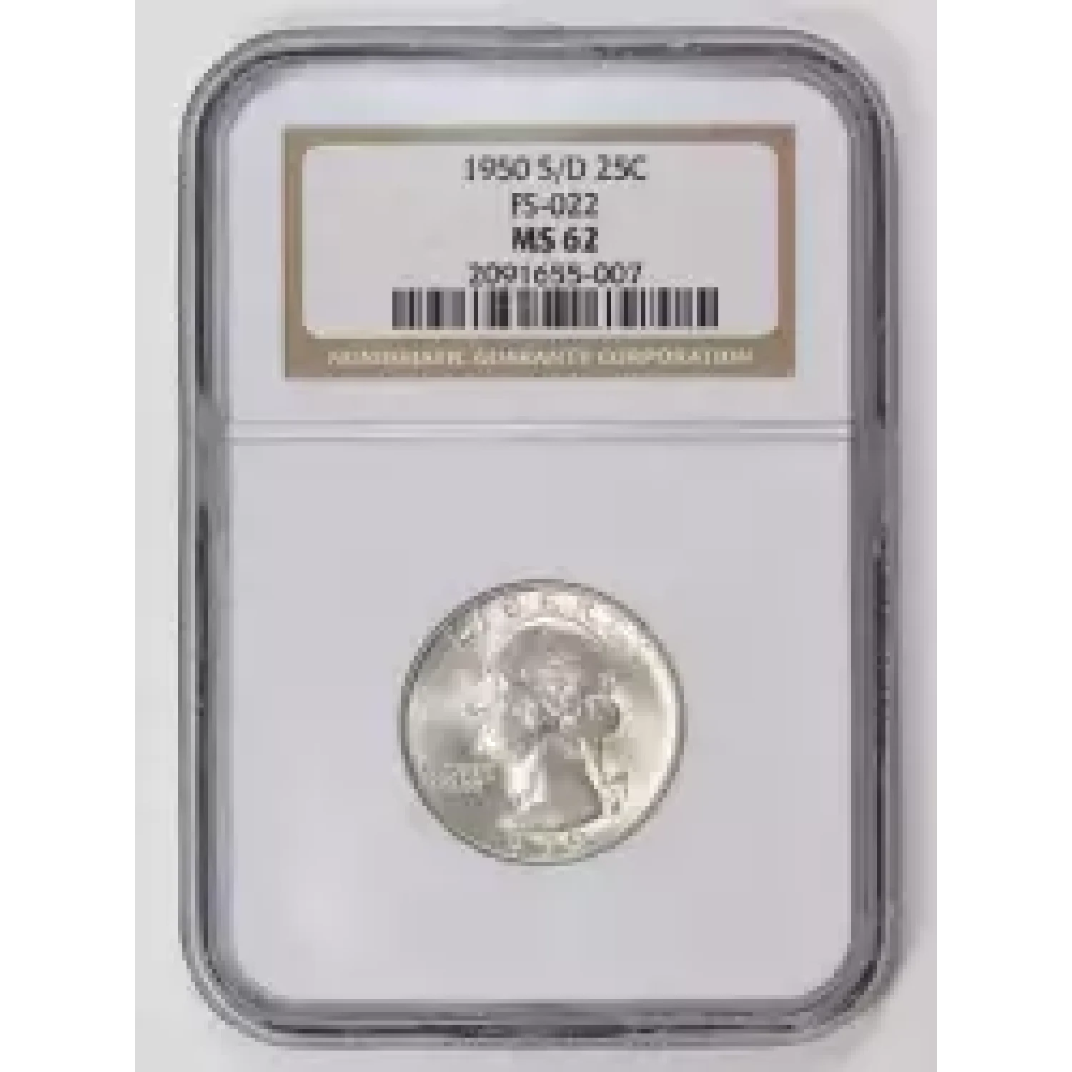 1950-S/D Quarter Dollars Silver Coinage NGC MS-62 FS-601/FS-022 - Lost ...