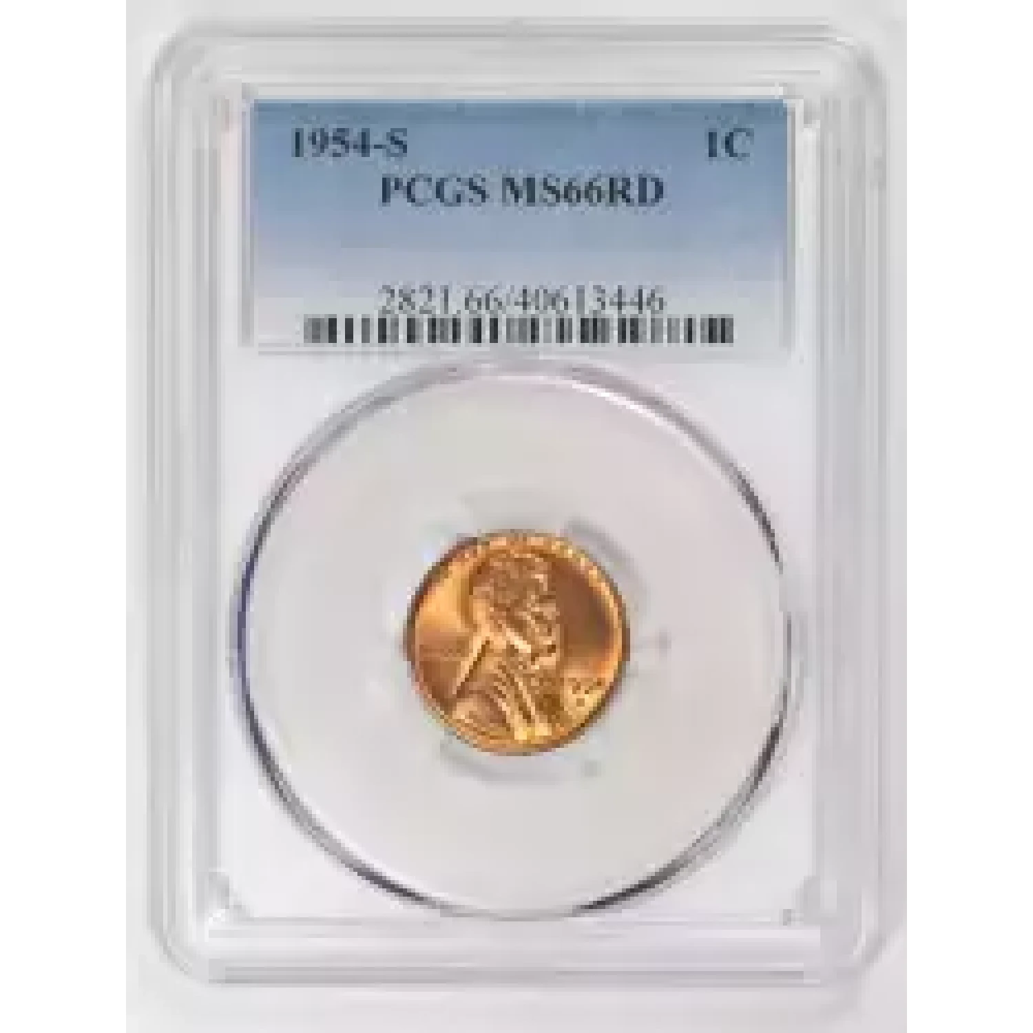 1954-S Small Cents Lincoln, Wheat Ears Reverse PCGS MS-66 RD - Lost ...