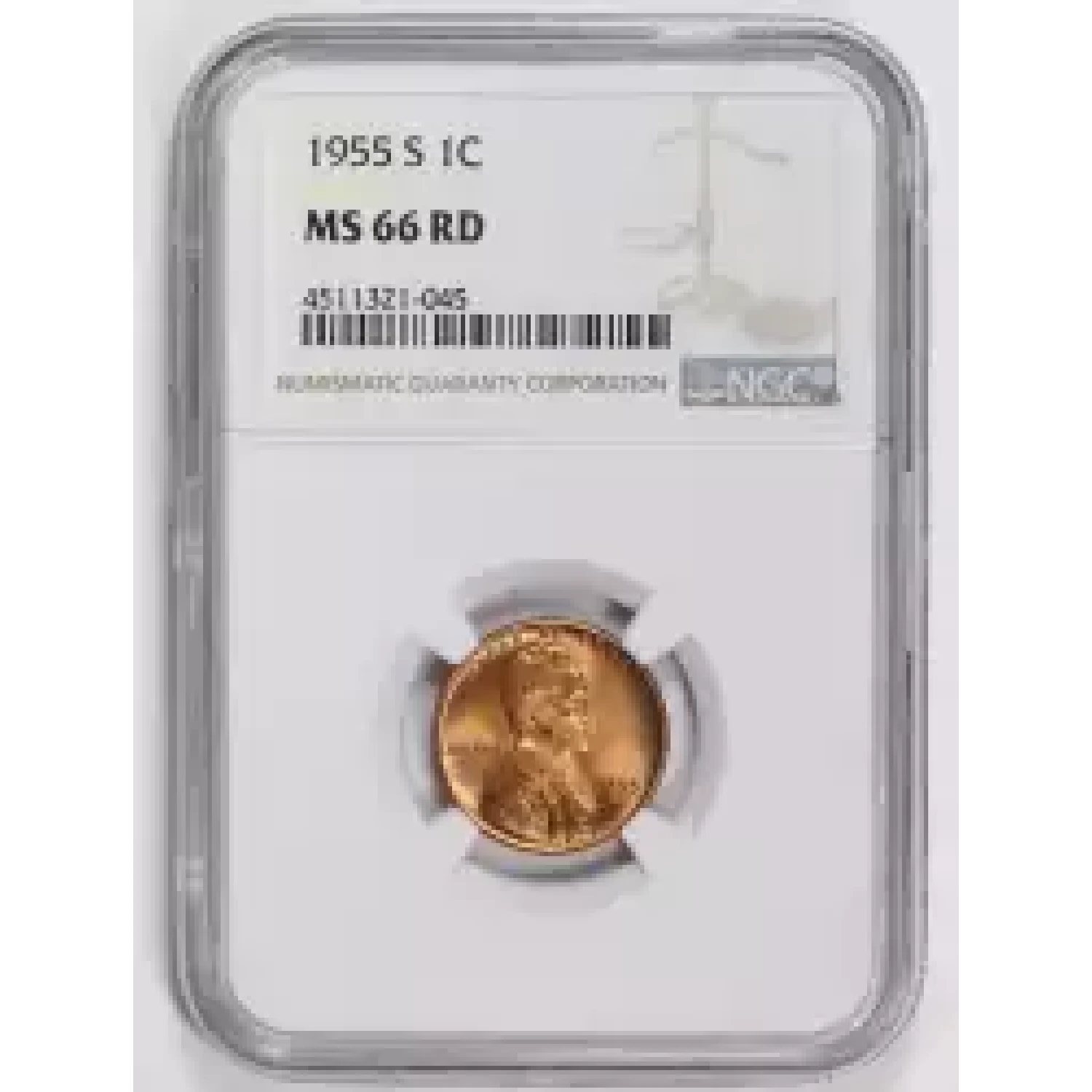 1955-S Small Cents Lincoln, Wheat Ears Reverse NGC MS-66 RD - Lost Dutchman Rare Coins