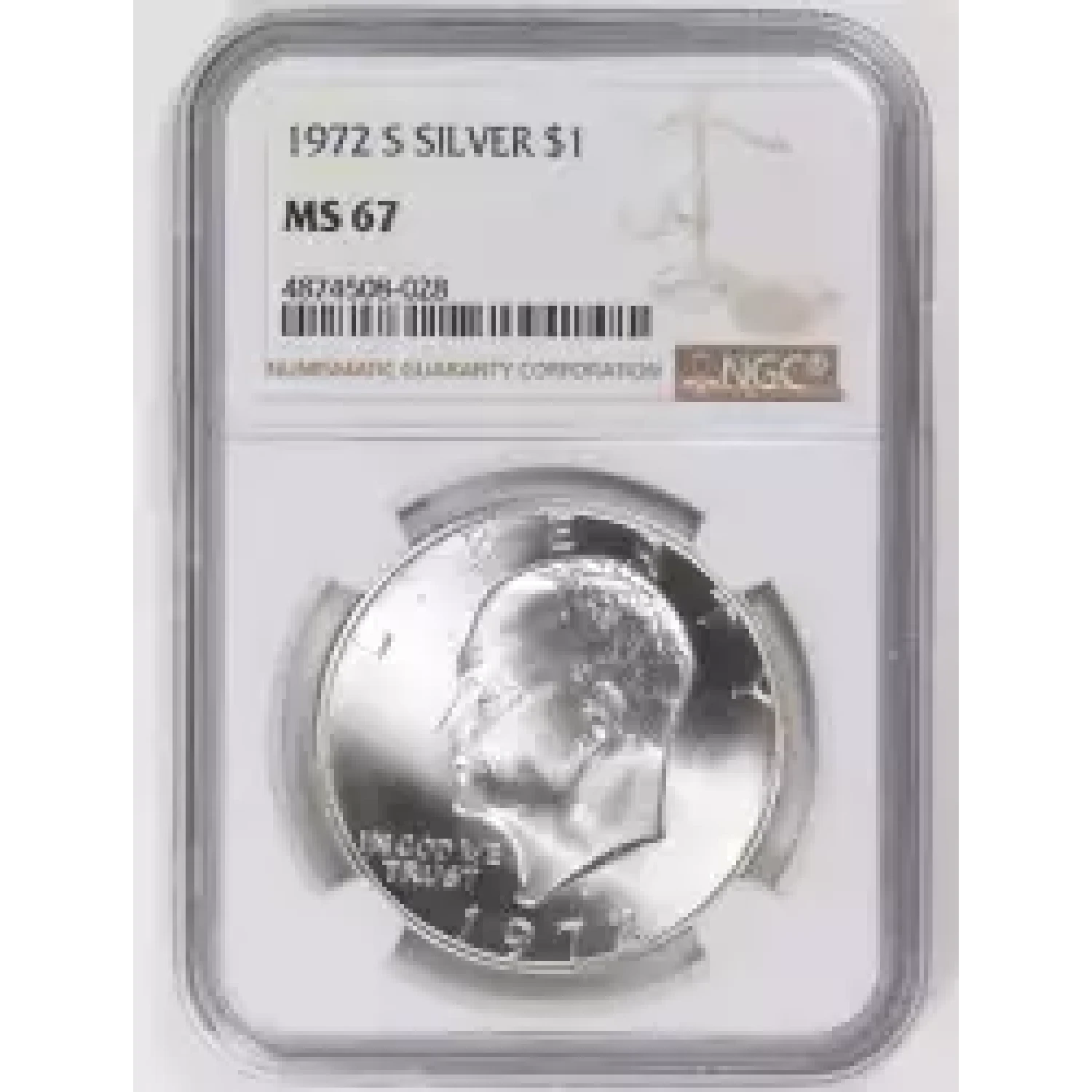 1972-S Dollar Eisenhower 40% Silver NGC MS-67 S - Lost Dutchman Rare Coins