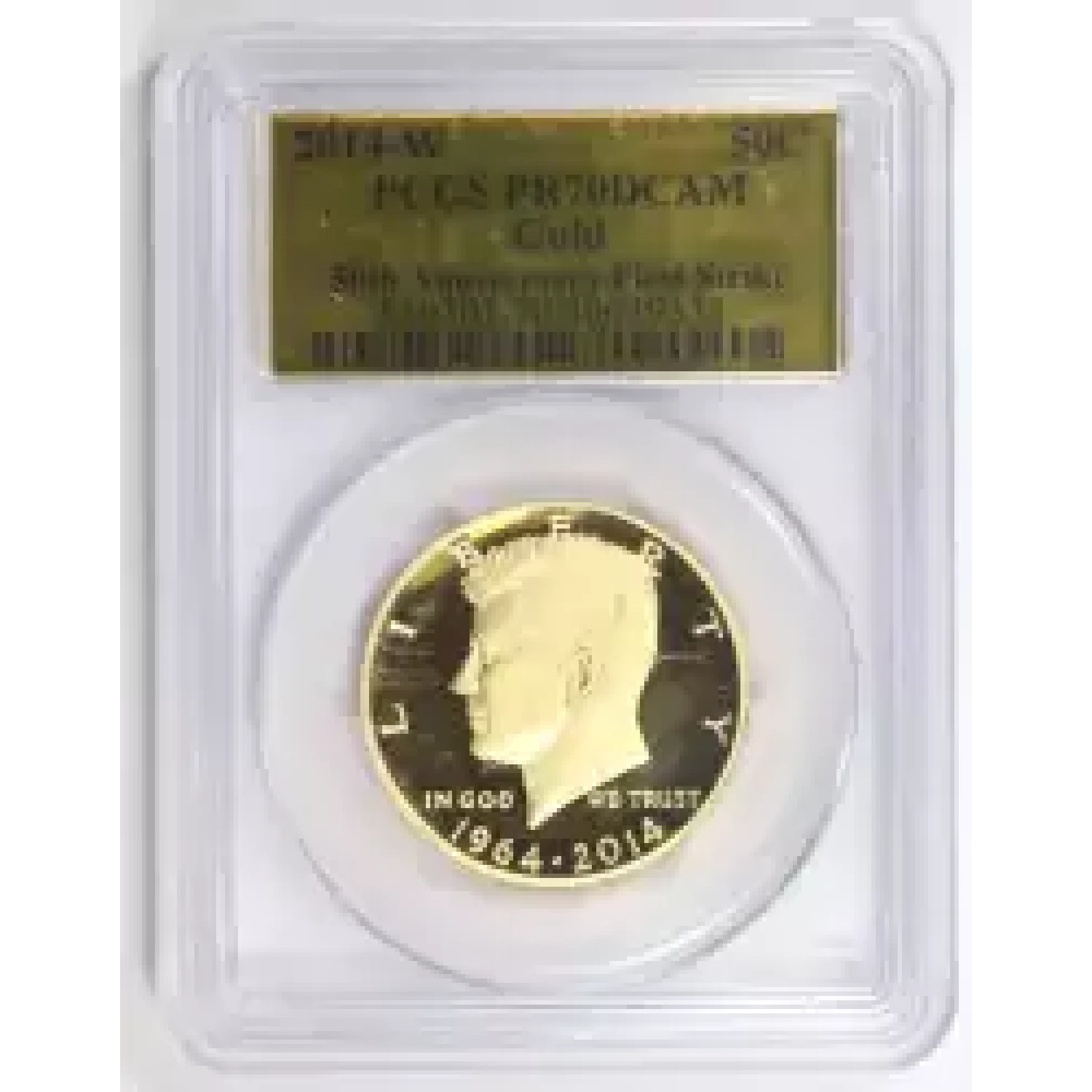 2014 Gold Kennedy half dollar PCGS PR-70 DCAM 50th Anniversary, Gold ...