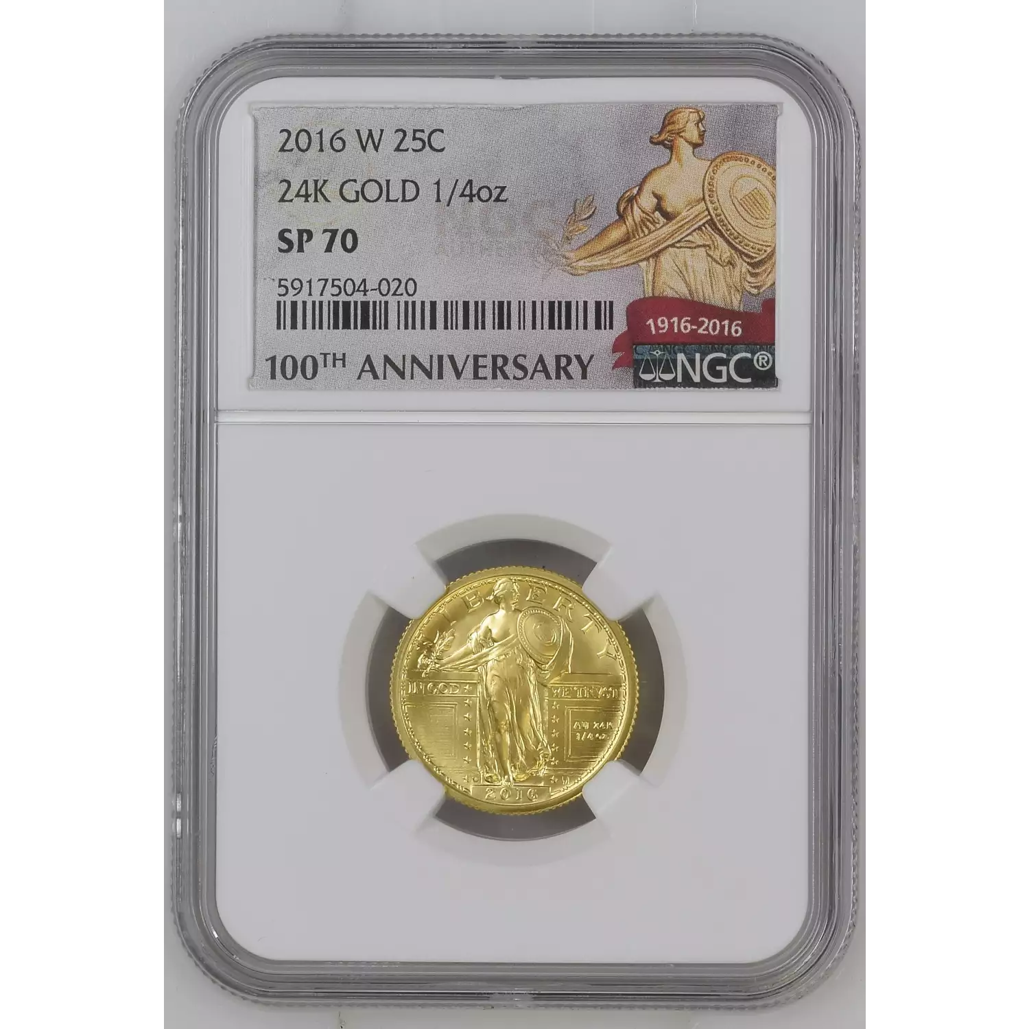 2016-W Quarter Dollars Standing Liberty Quarter NGC SP-70 24K GOLD 1 ...