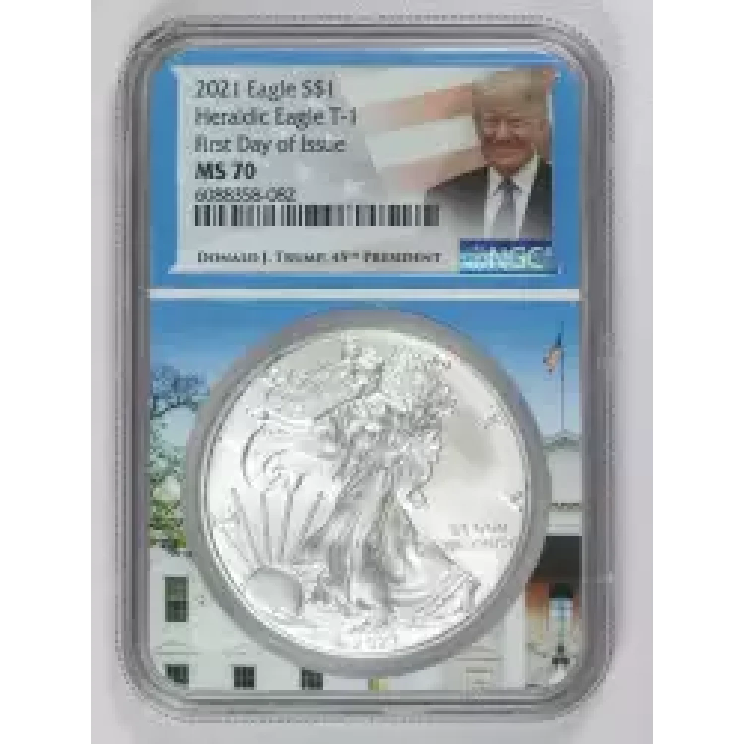 2021 Bullion Silver Eagles NGC MS-70 chipped slab Heraldic Eagle T-1 First Day of Issue - Lost ...
