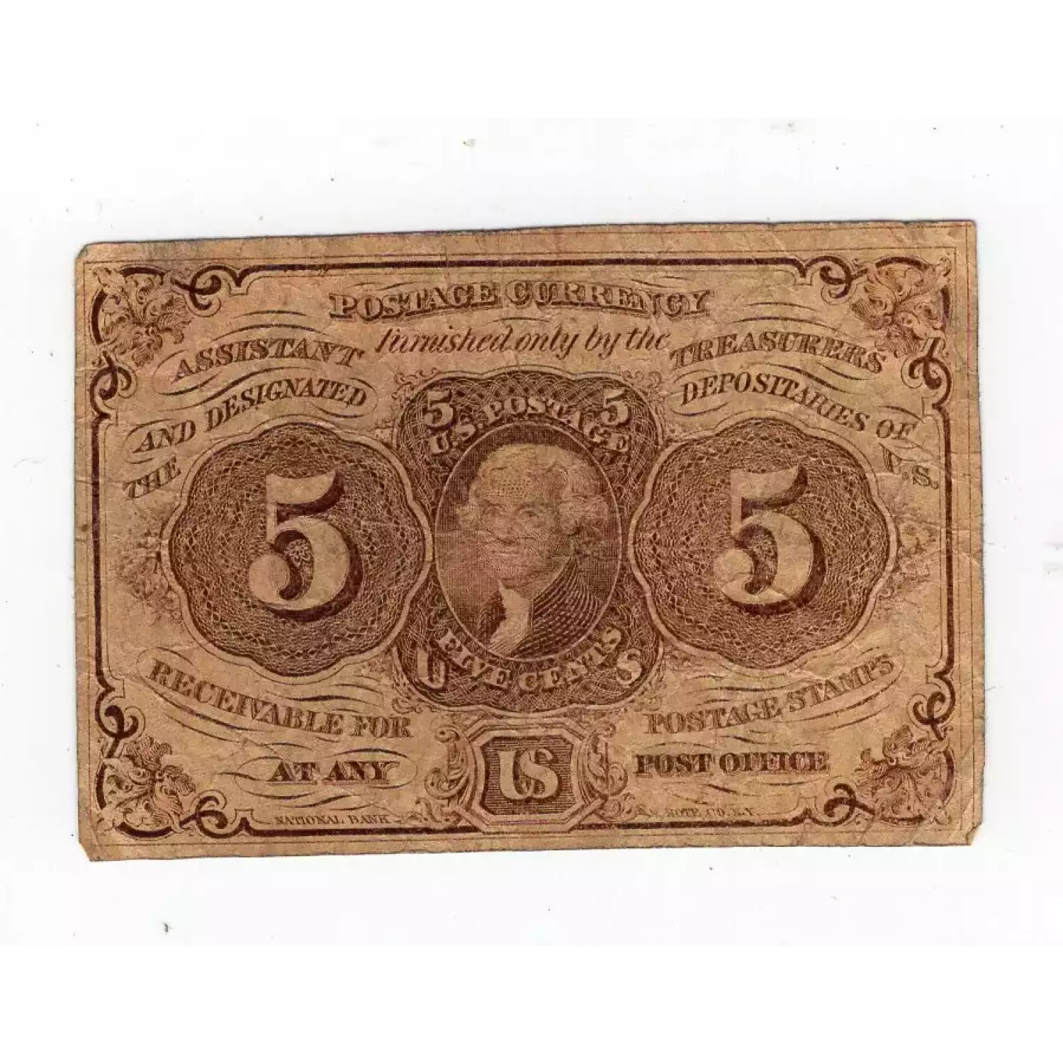 Fr. 1230 First Issue 5 cents Fractional Currency, Thomas Jefferson ...