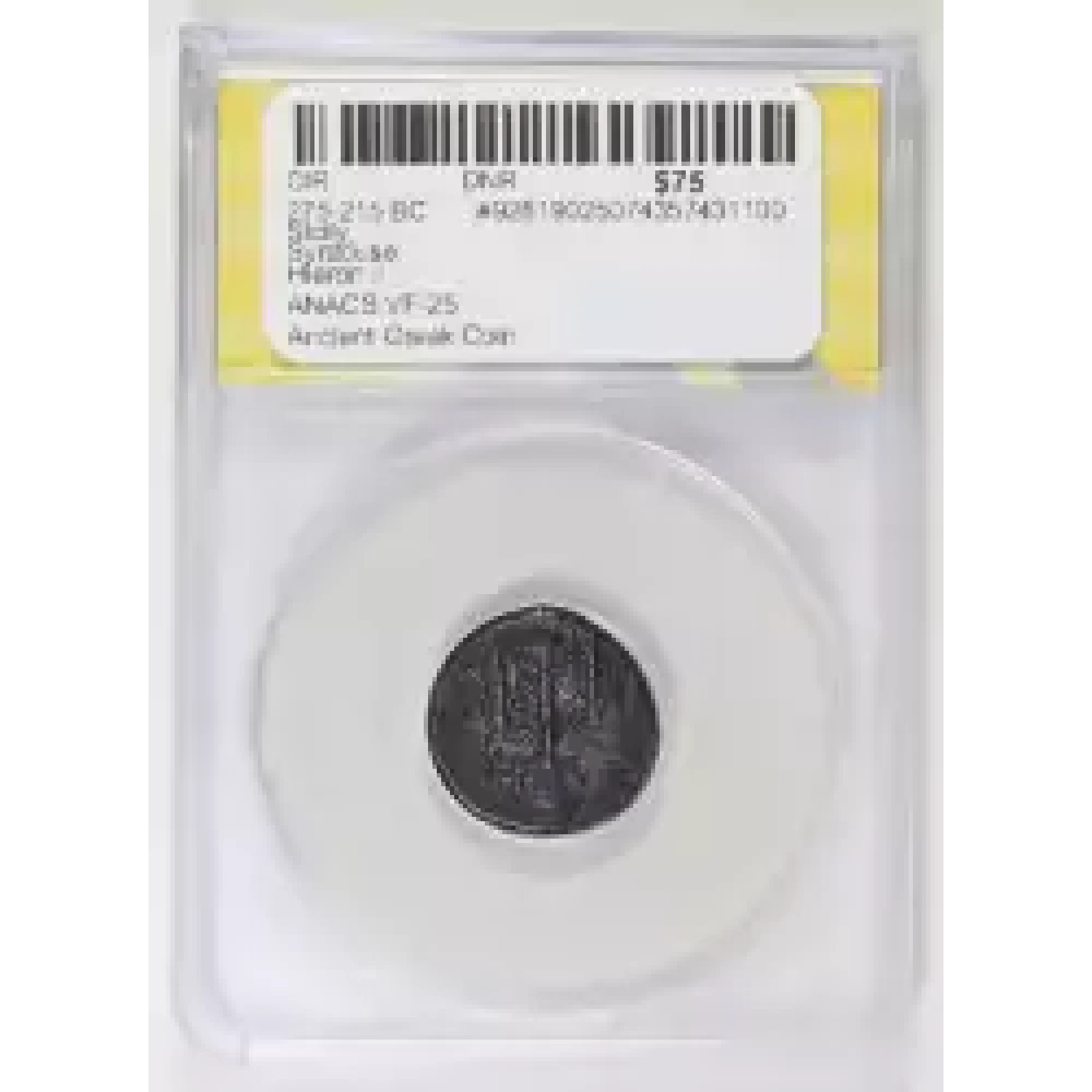 275-215 BC Sicily, Syracuse, Hieron II Ancient Greek Coin ANACS VF-25 ...