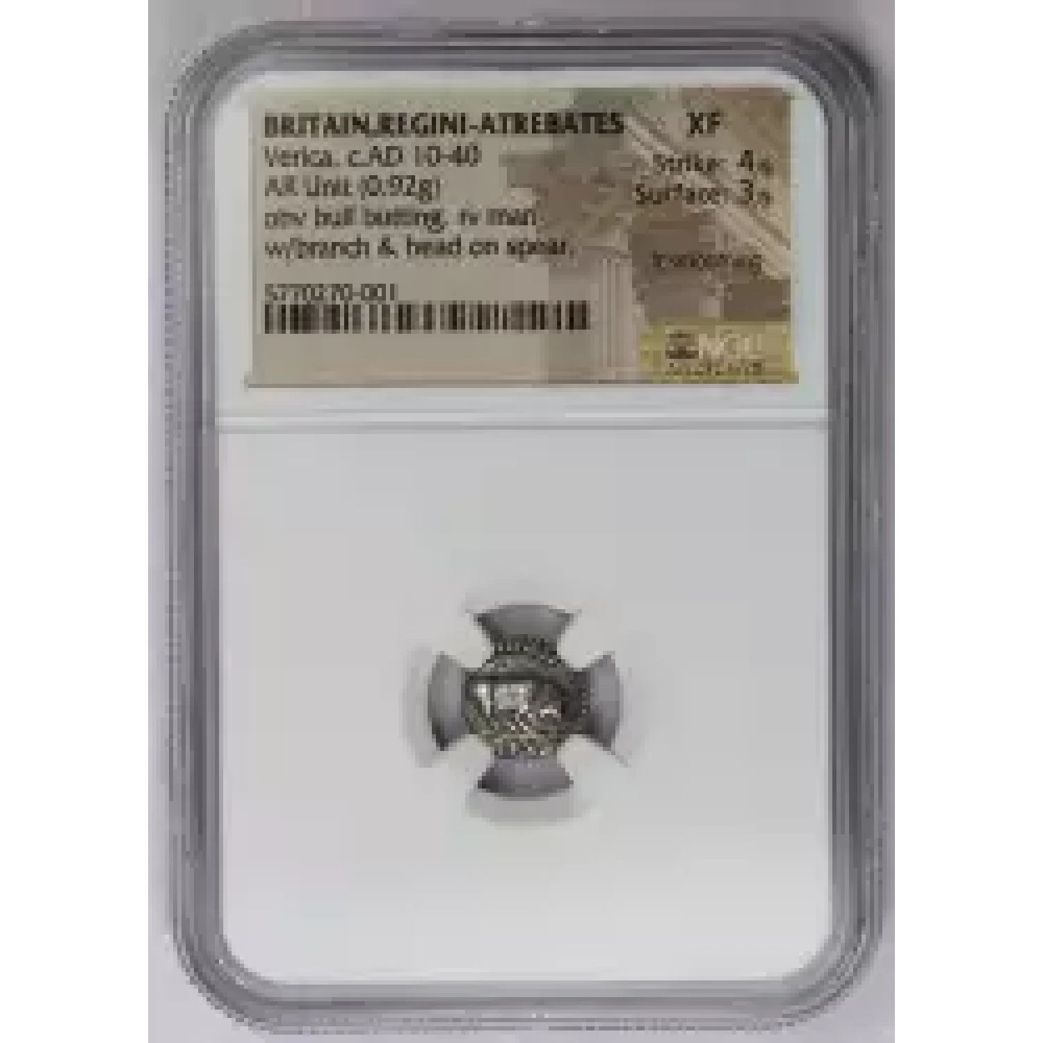 Celtic Britain Regini-Atrebates Verica AR Unit Ancient Greek Coin NGC ...