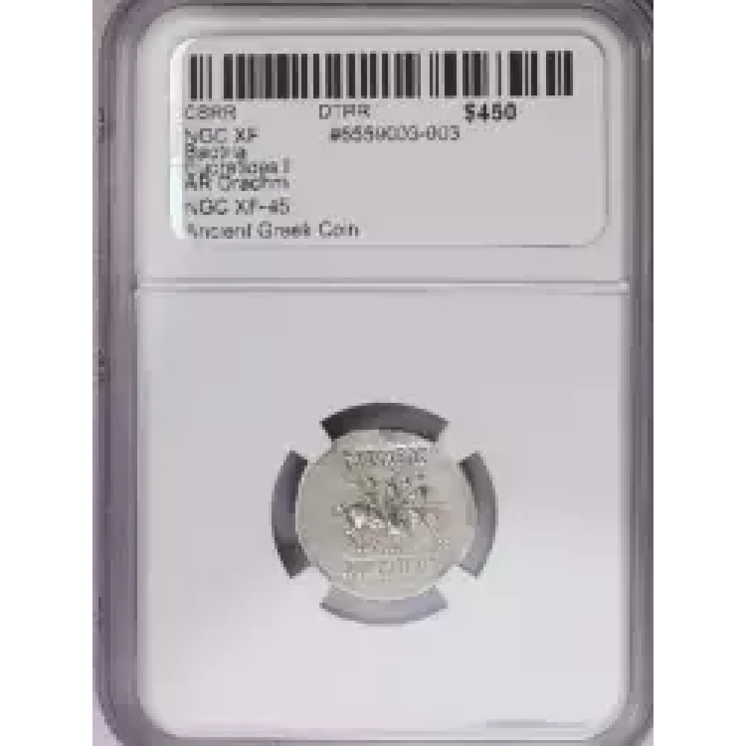 NGC XF Bactria Eucratides I AR Drachm Ancient Greek Coin NGC XF-45 ca ...