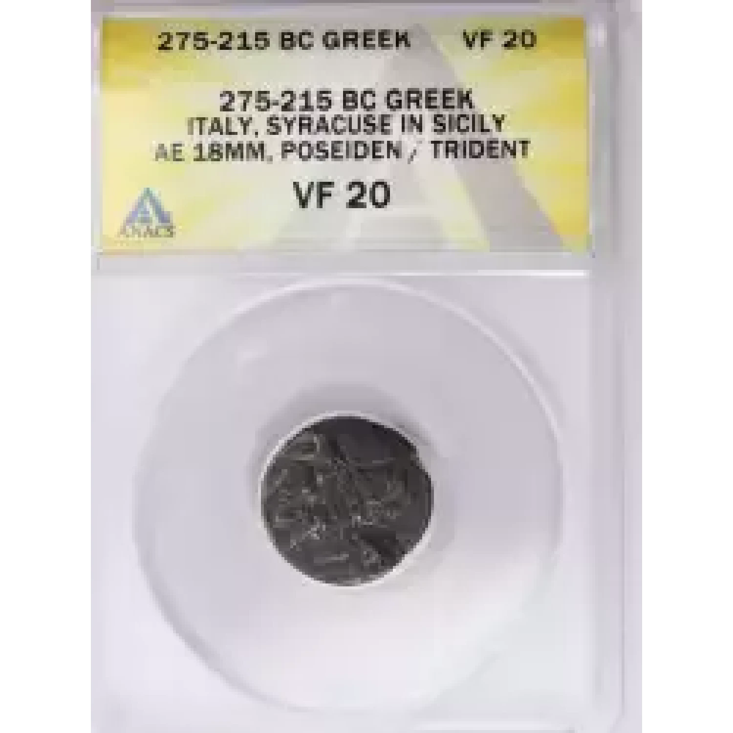 ANACS VF20 Sicily, Syracuse Hieron II AE18 Ancient Greek Coin ANACS VF ...