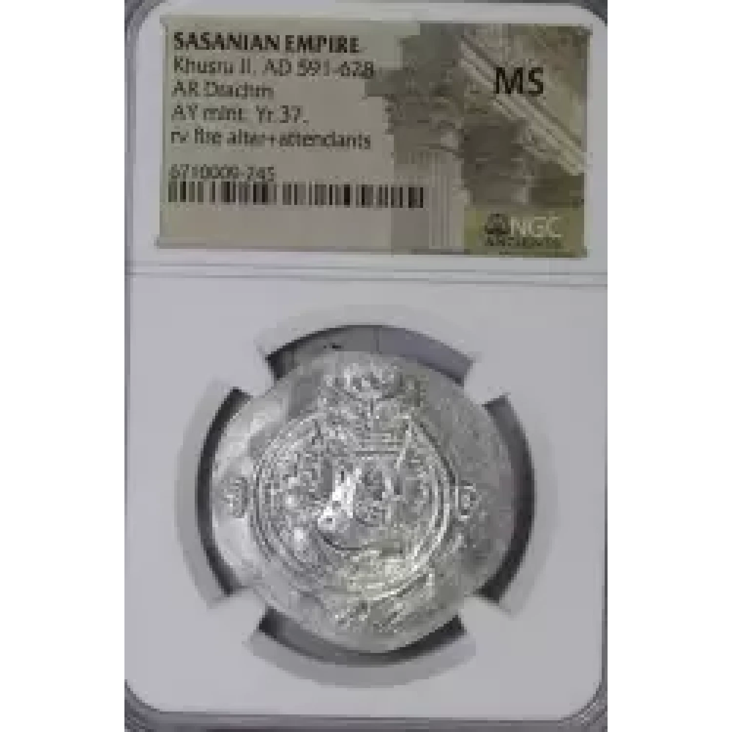 NGC MS Sasanian Khusru II AR Drachm 591-628 AD Ancient Greek Coin NGC ...