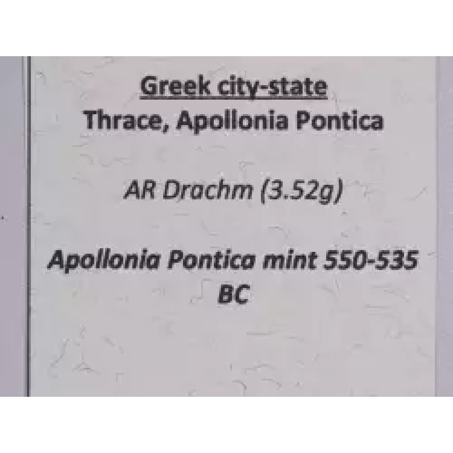 Thrace, Apollonia Pontica AR Drachm 550-535 BC Ancient Greek Coin ...