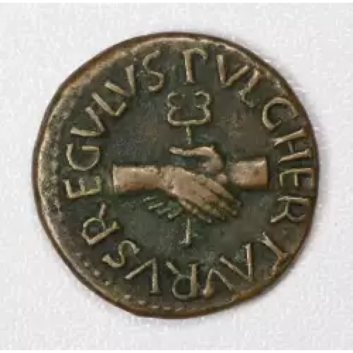 Augustus AE Quadrans 8 BC Clasped Hands Ancient Roman Coin w/ Caduceus ...
