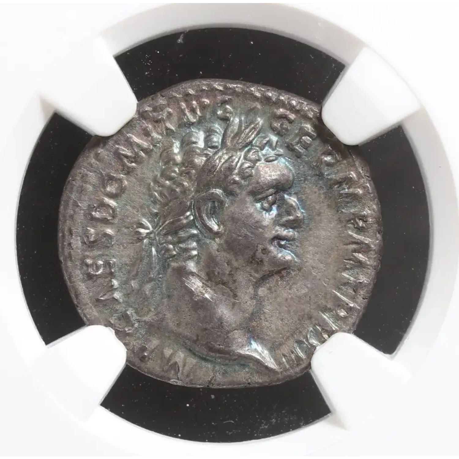 NGC AU Domitian AR Denarius 81-96 AD Minerva rx. Ancient Roman Coin NGC ...