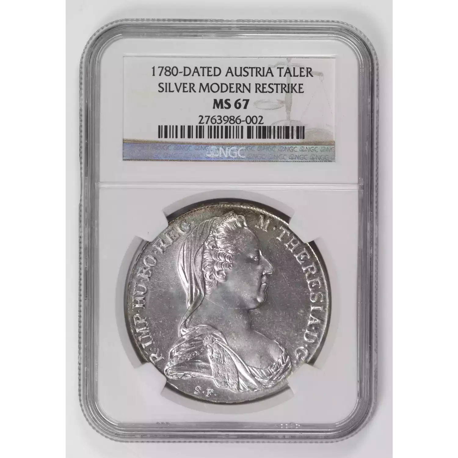 1780 Austria Silver THALER NGC MS-67 -DATED SILVER MODERN RESTRIKE - Lost Dutchman Rare Coins