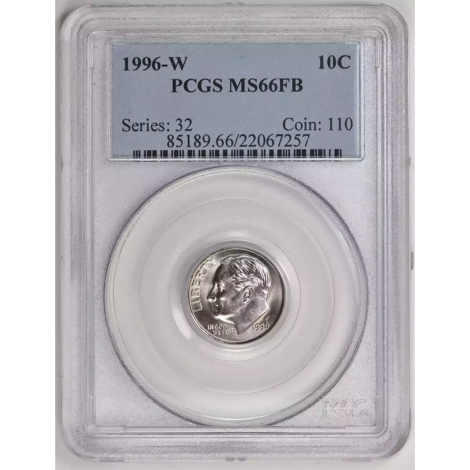 1996-W Dimes Roosevelt PCGS MS-66 FB - Lost Dutchman Rare Coins