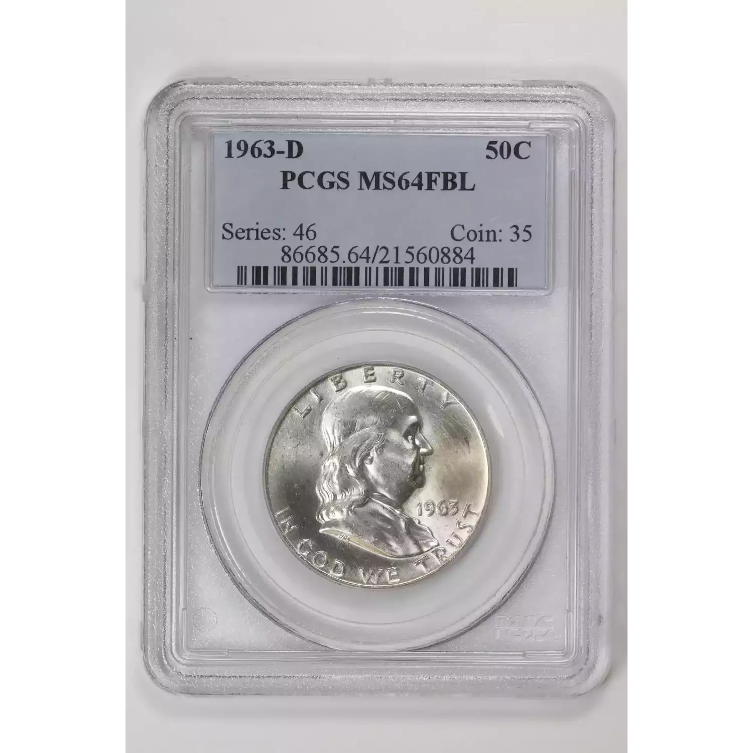 1963-D Half Dollars Franklin PCGS MS-64 FBL - Lost Dutchman Rare Coins