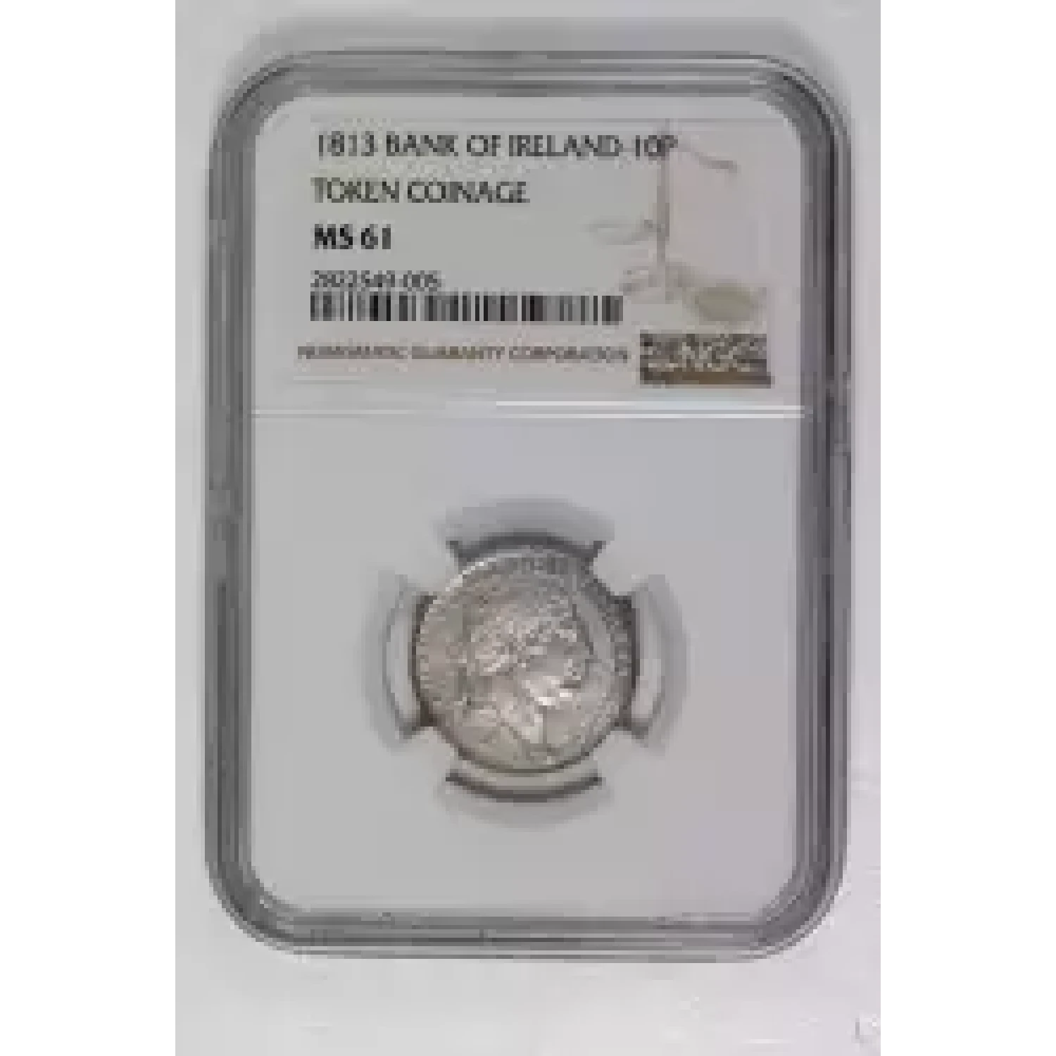 1813 IRELAND Silver 10 PENCE TOKEN NGC MS-61 BANK OF IRELAND TOKEN ...