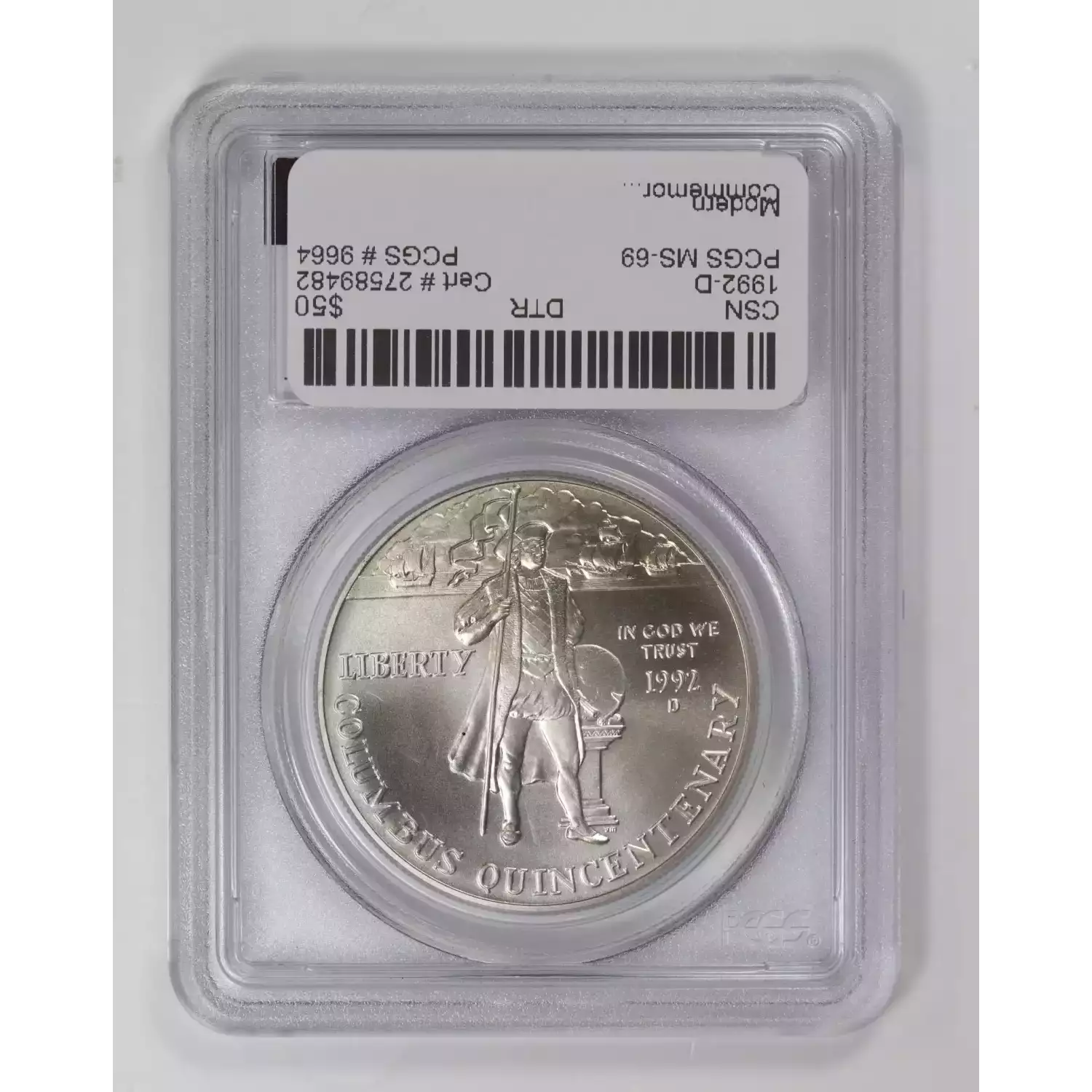1992-D Modern Commemorative Christopher Columbus Quincentenary PCGS MS ...