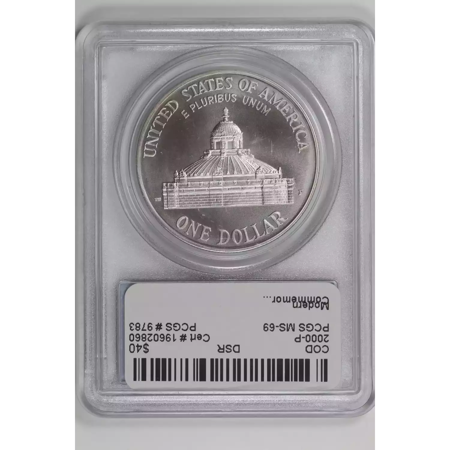 2000 Modern Commemorative Library of Congress Bicentennial PCGS MS-69 ...