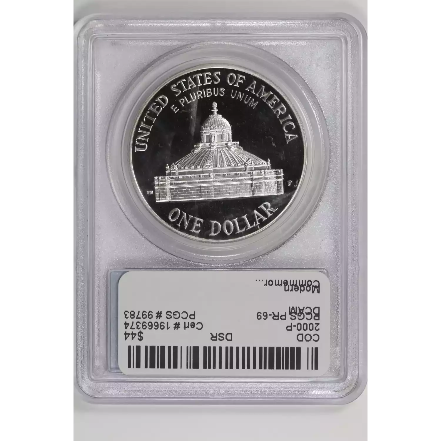 2000 Modern Commemorative Library of Congress Bicentennial PCGS PR-69 ...
