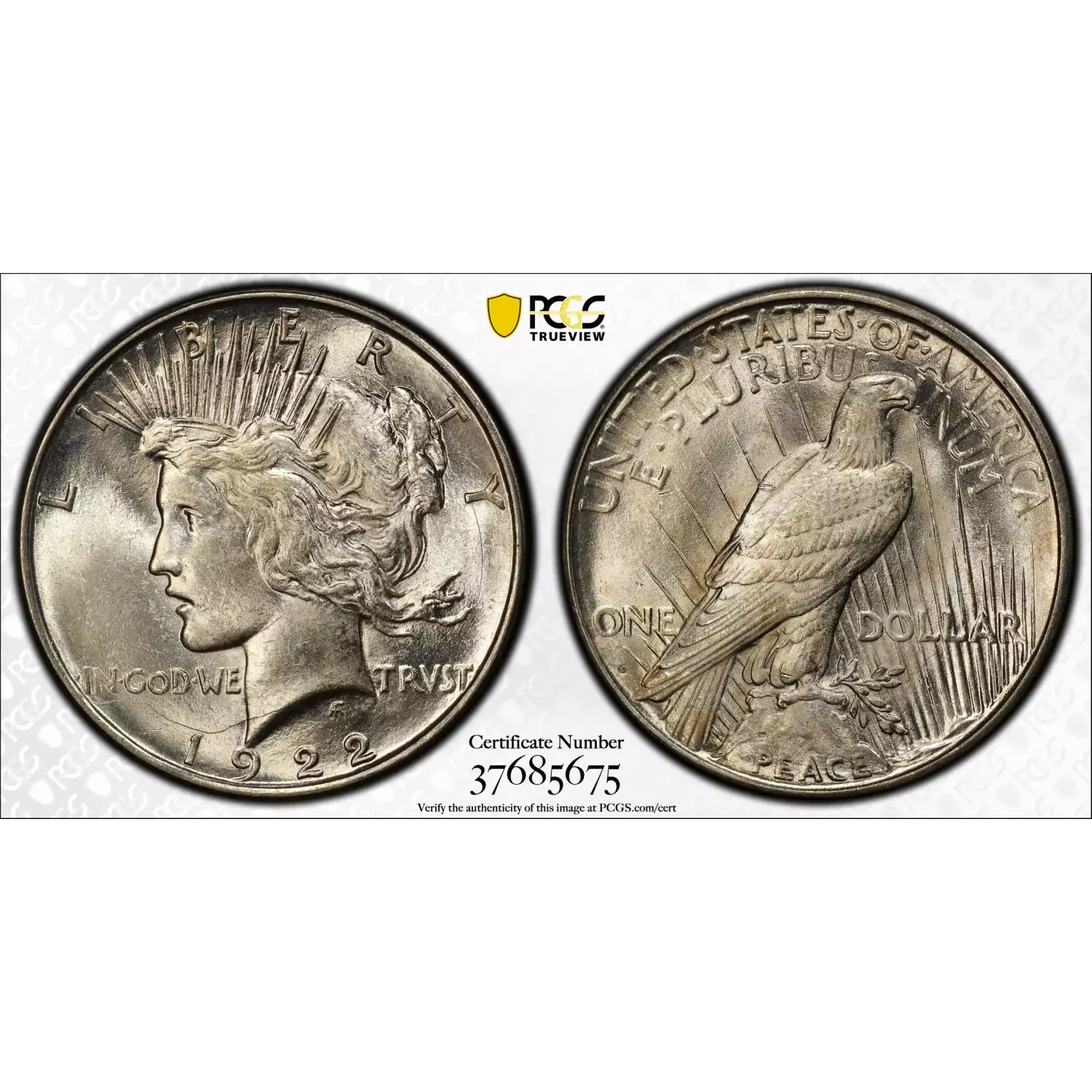 1922-D Peace Silver Dollar PCGS MS-64+ - Lost Dutchman Rare Coins
