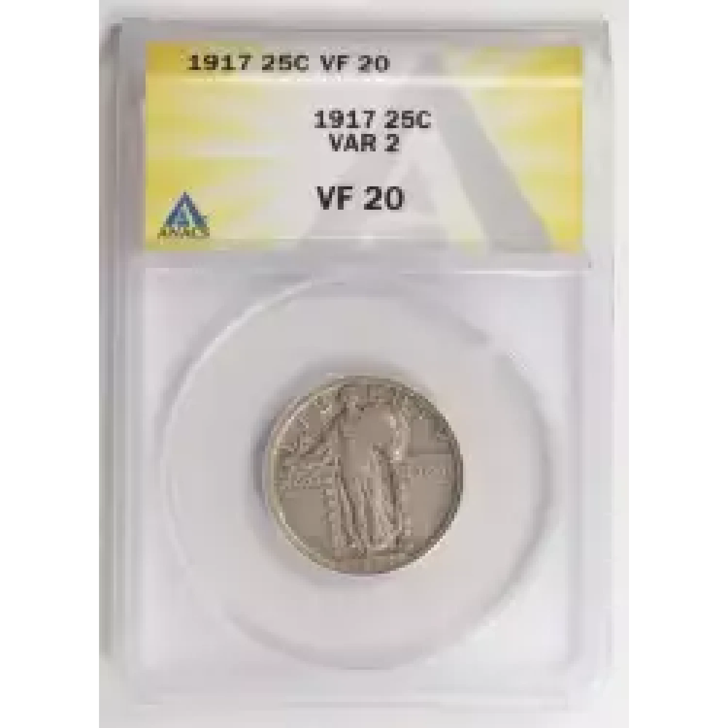1917 Quarter Dollars Standing Liberty Quarter ANACS VF-20 TYPE 2 - Lost ...