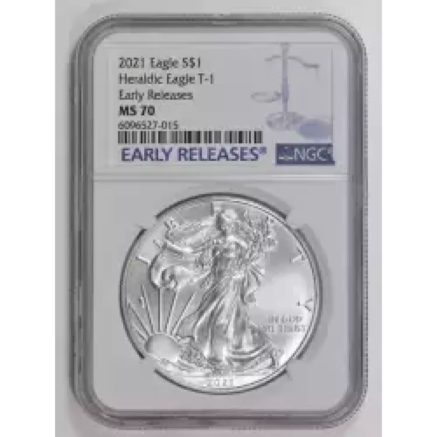 2021 Bullion Silver Eagles NGC MS-70 Heraldic Eagle T-1 Early Releases - Lost Dutchman Rare Coins